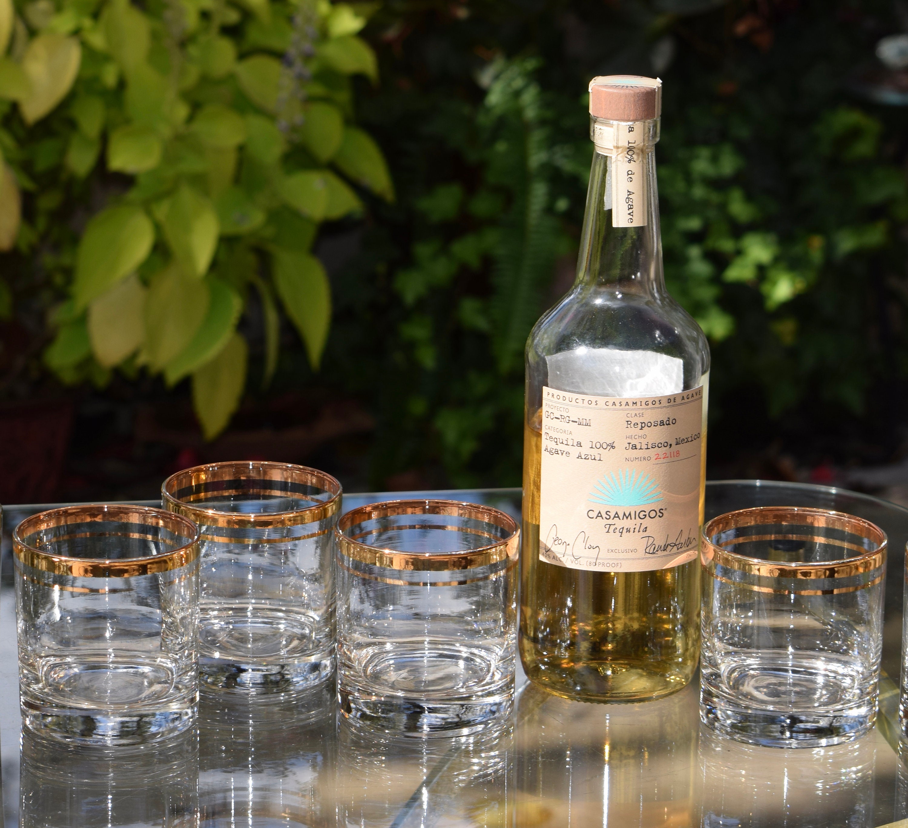 4 Vintage Gold Rimmed Cocktail - Rocks Glasses, Whiskey ~ Bourbon ...