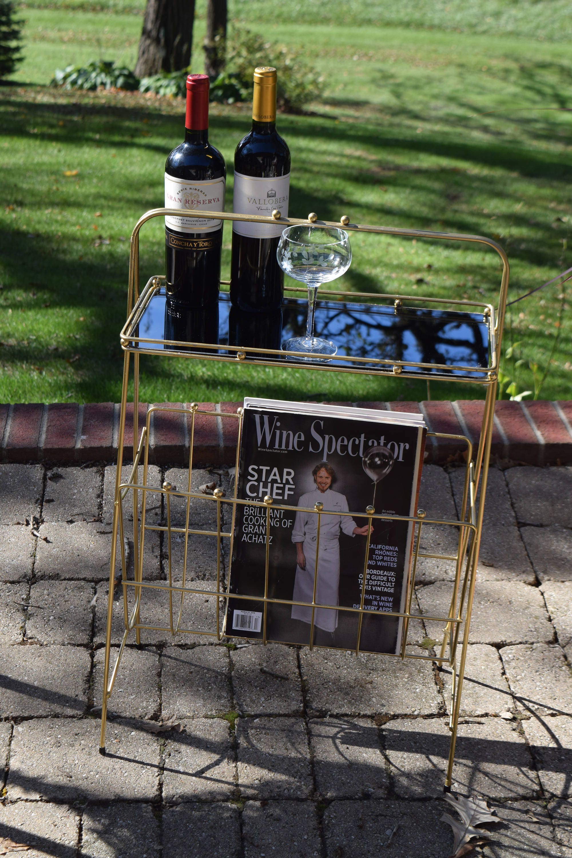 Vintage Metal Record Stand - Vintage Metal Magazine Rack - Unique Metal ...