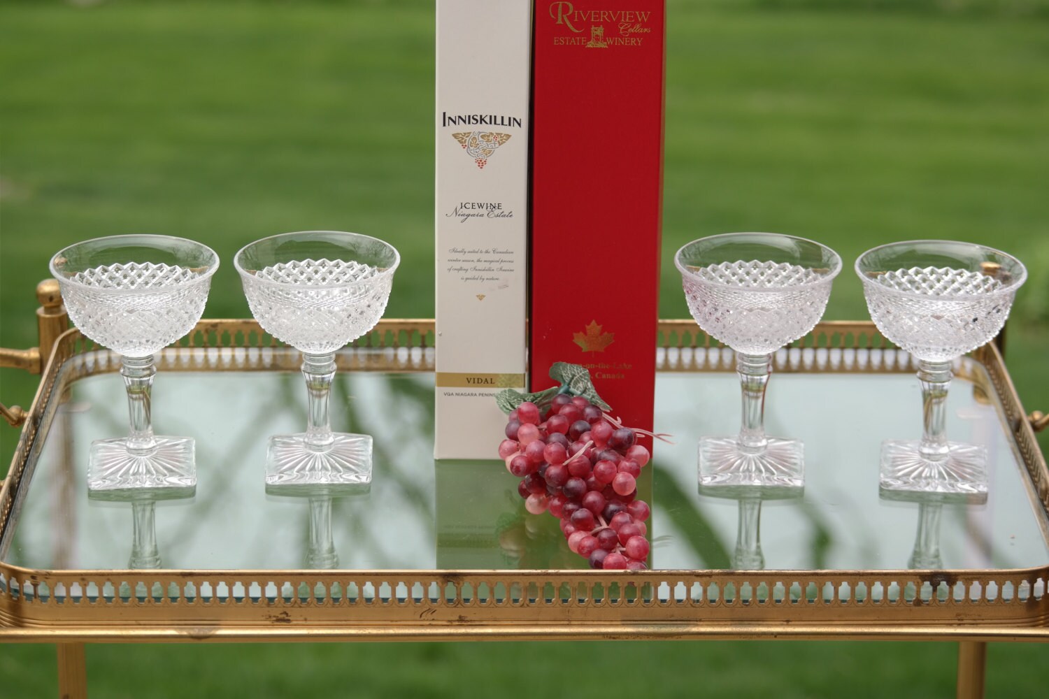 Vintage Cocktail Martini glasses, Set of 4, Champagne Coupes, EAPG ...