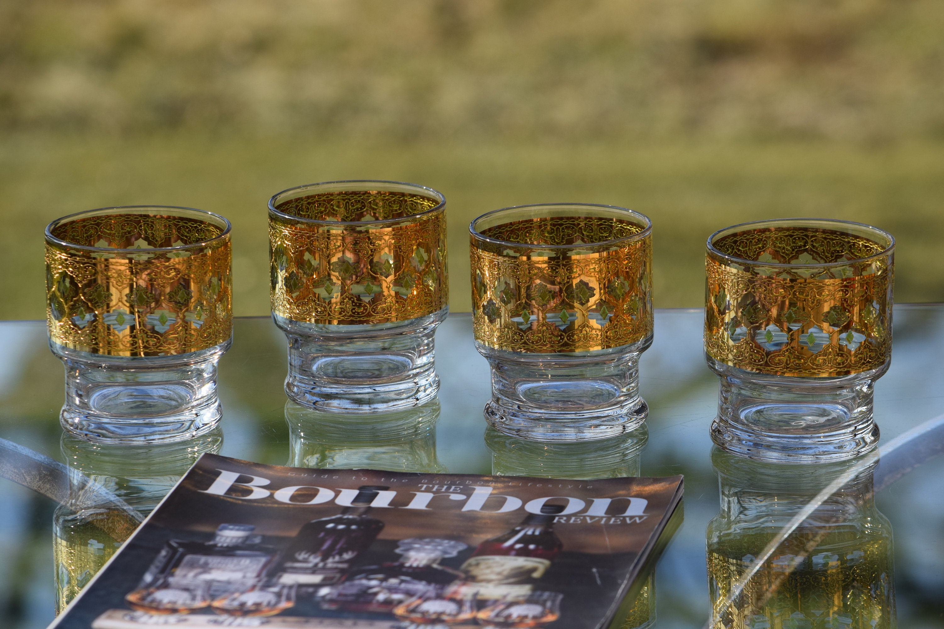 Vintage Whiskey ~ Bourbon Cocktail Glasses Set of 4, CULVER VALENCIA ...