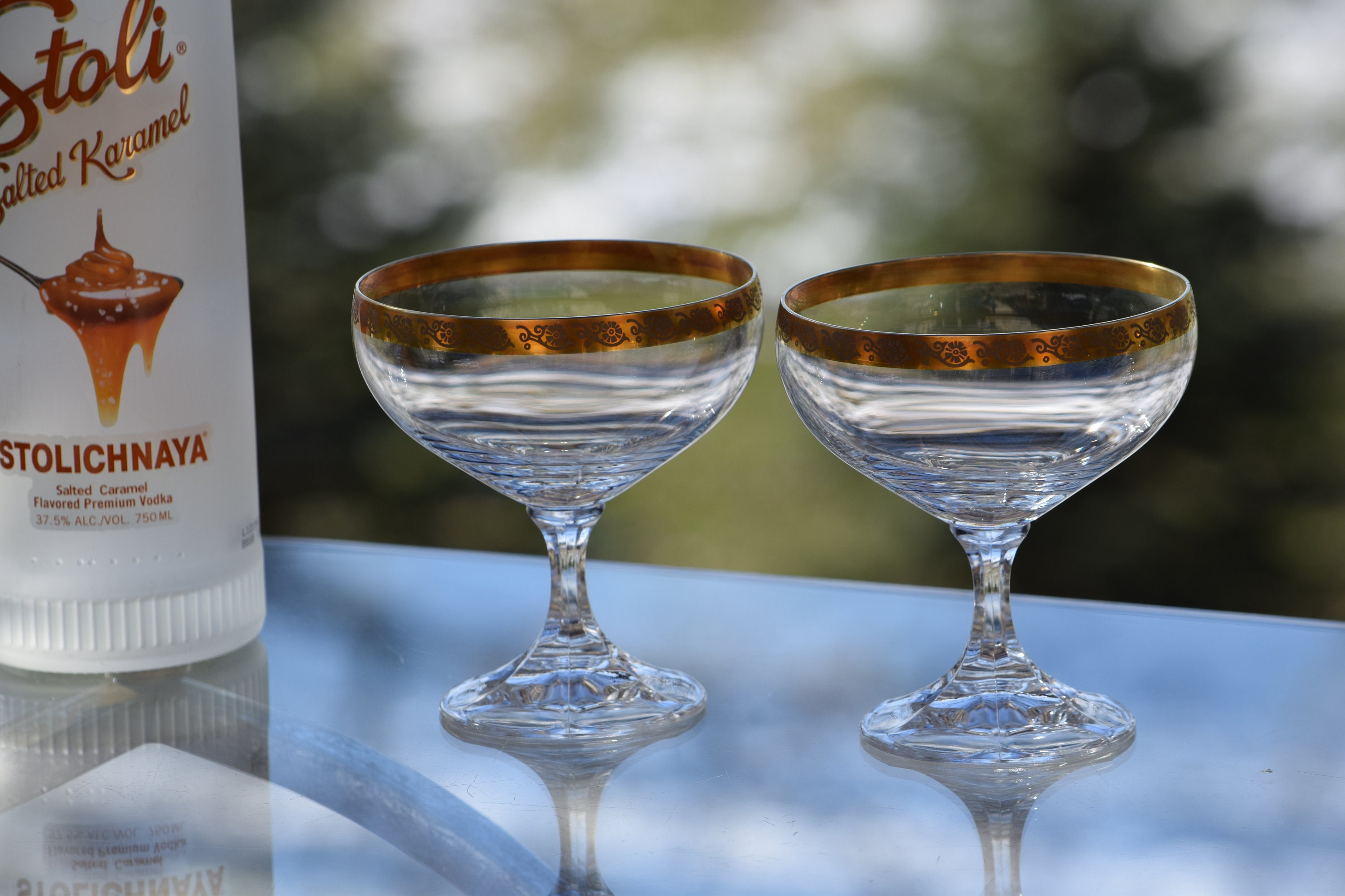 Vintage GOLD Rimmed Cocktail Glasses, Set of 6, Cocktail Party Glasses ...