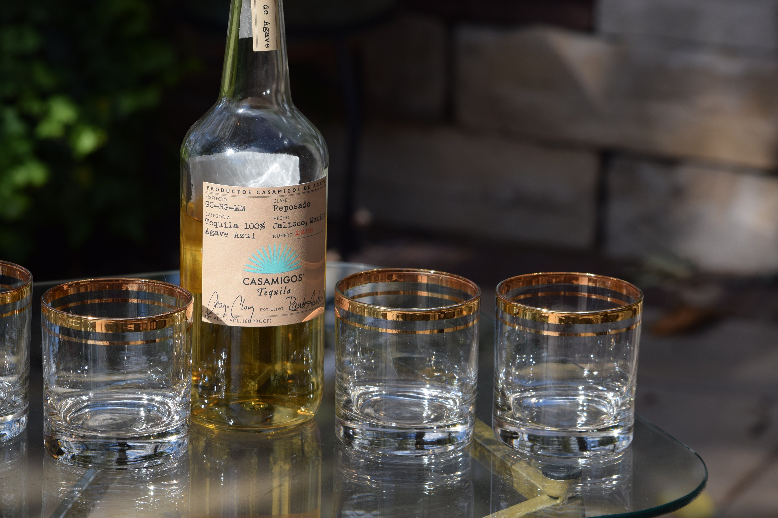 4 Vintage Gold Rimmed Cocktail - Rocks Glasses, Whiskey ~ Bourbon ...