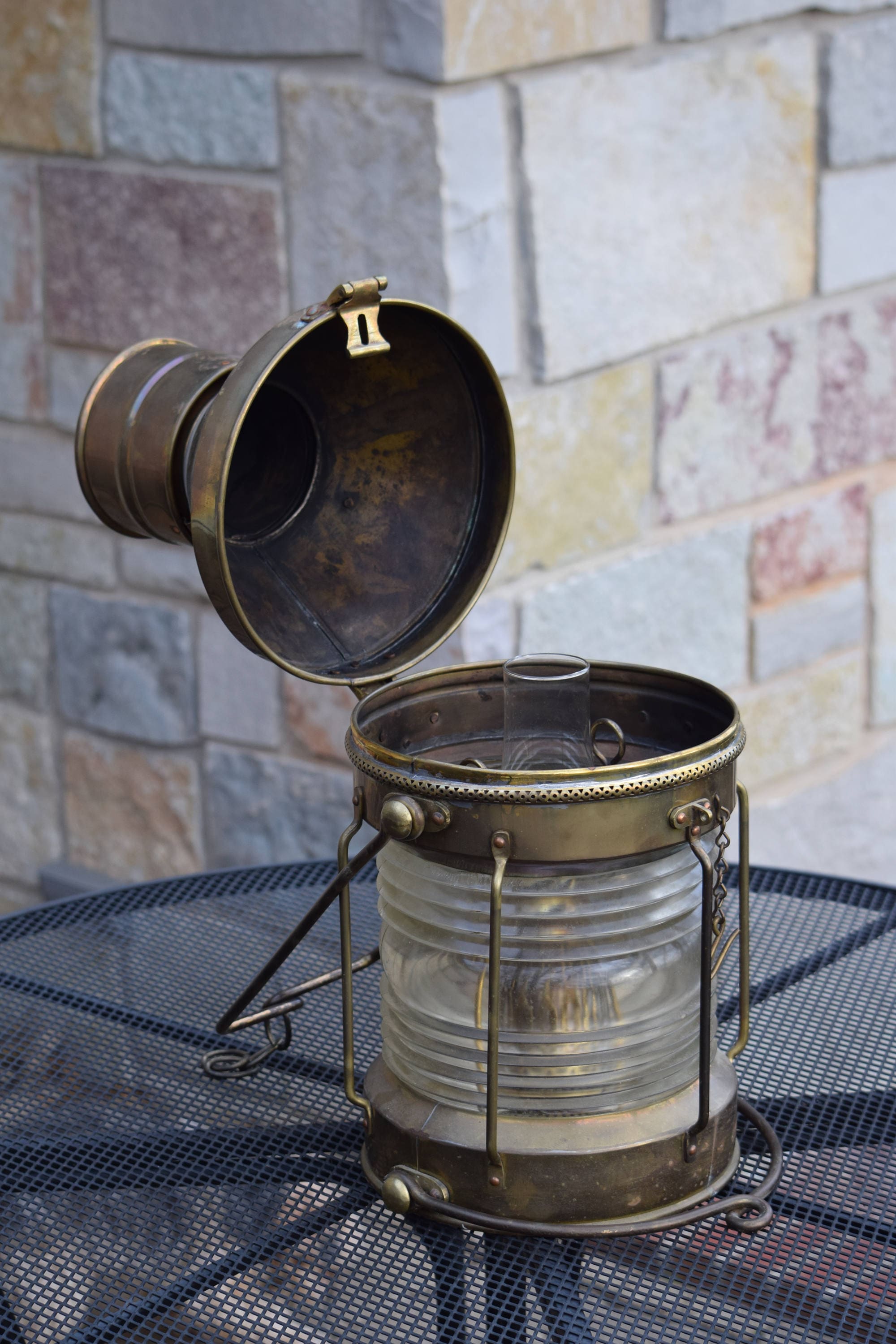 Antique Copper Ship Anchor Light or Lantern, Made by R.C. Murray & Co ...