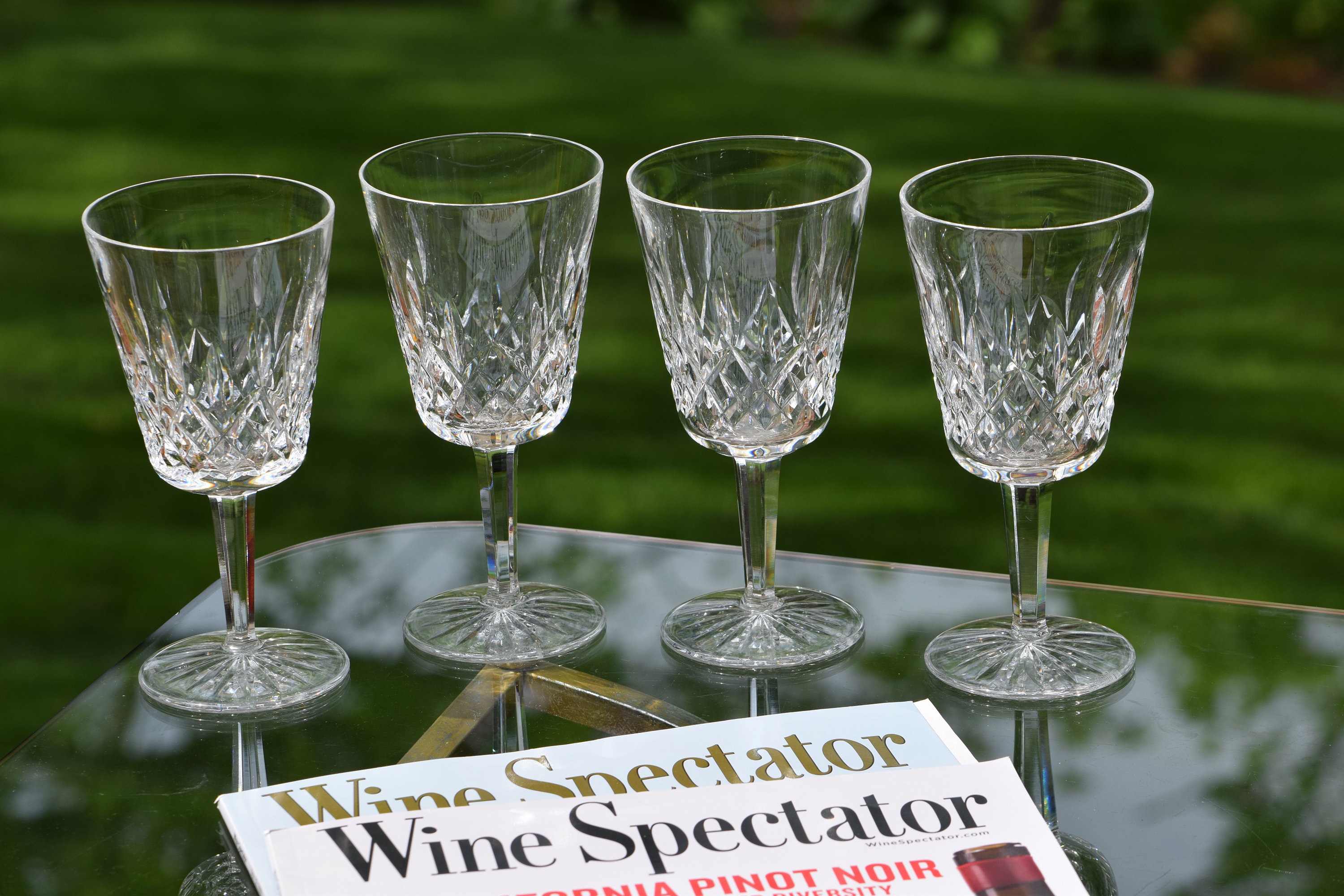 Vintage Crystal Wine Glasses Crystal Waterford Lismore 8 Oz 1950s Set Of 4 Crystal