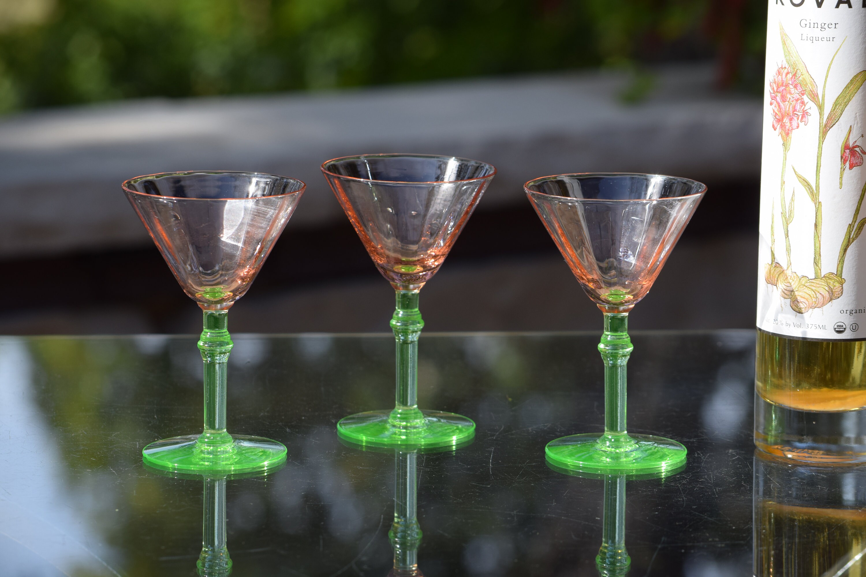 3 Vintage Optic Pink Green Watermelon Wine ~ Liqueur Cordials, Fry ...