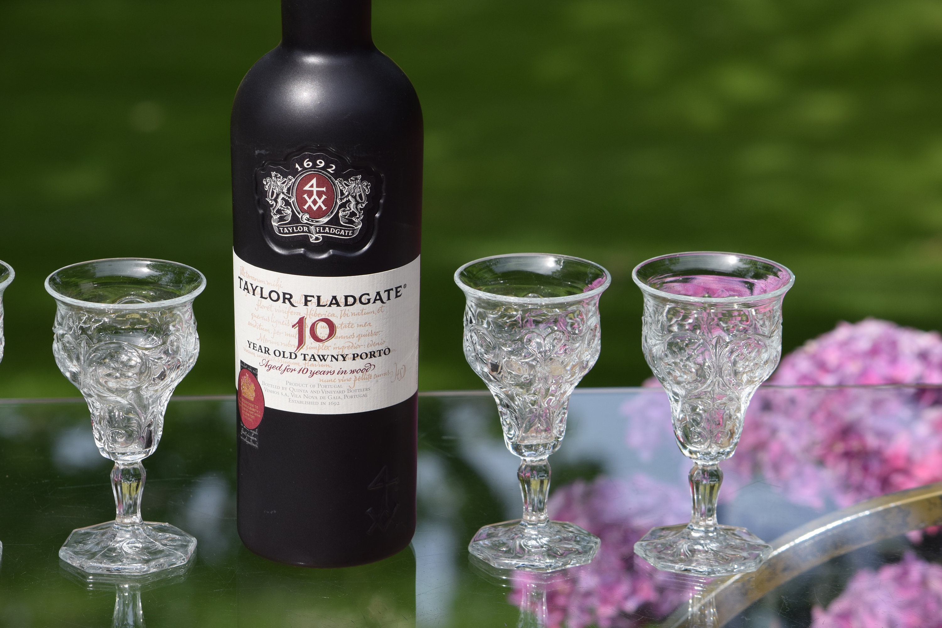 5 Antique Pressed Glass Wine Cordials ~ Liqueur Cordials, c. 1915 ...