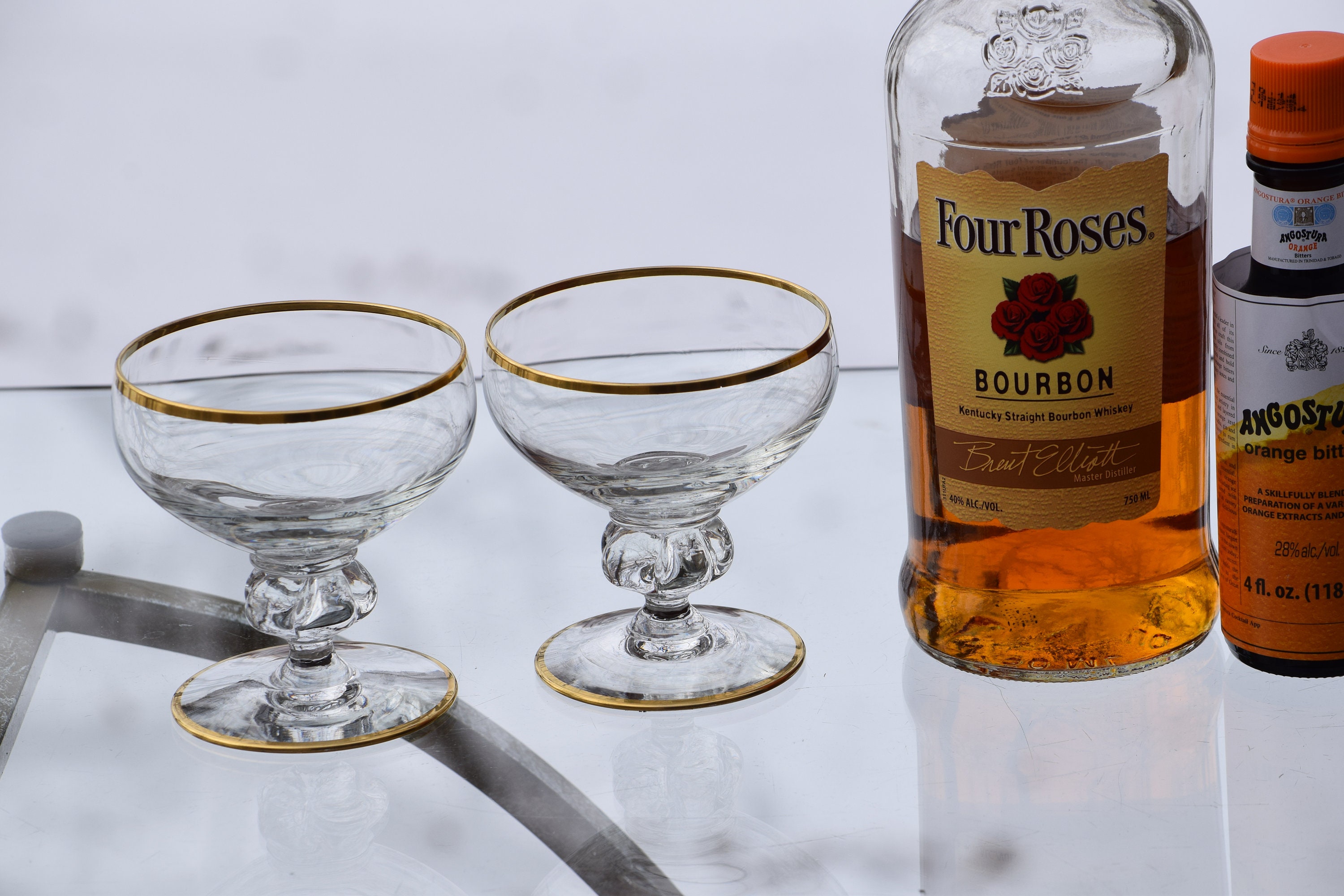 Vintage GOLD Rimmed Cocktail Glasses, Set of 4, Cocktail Party Glasses ...