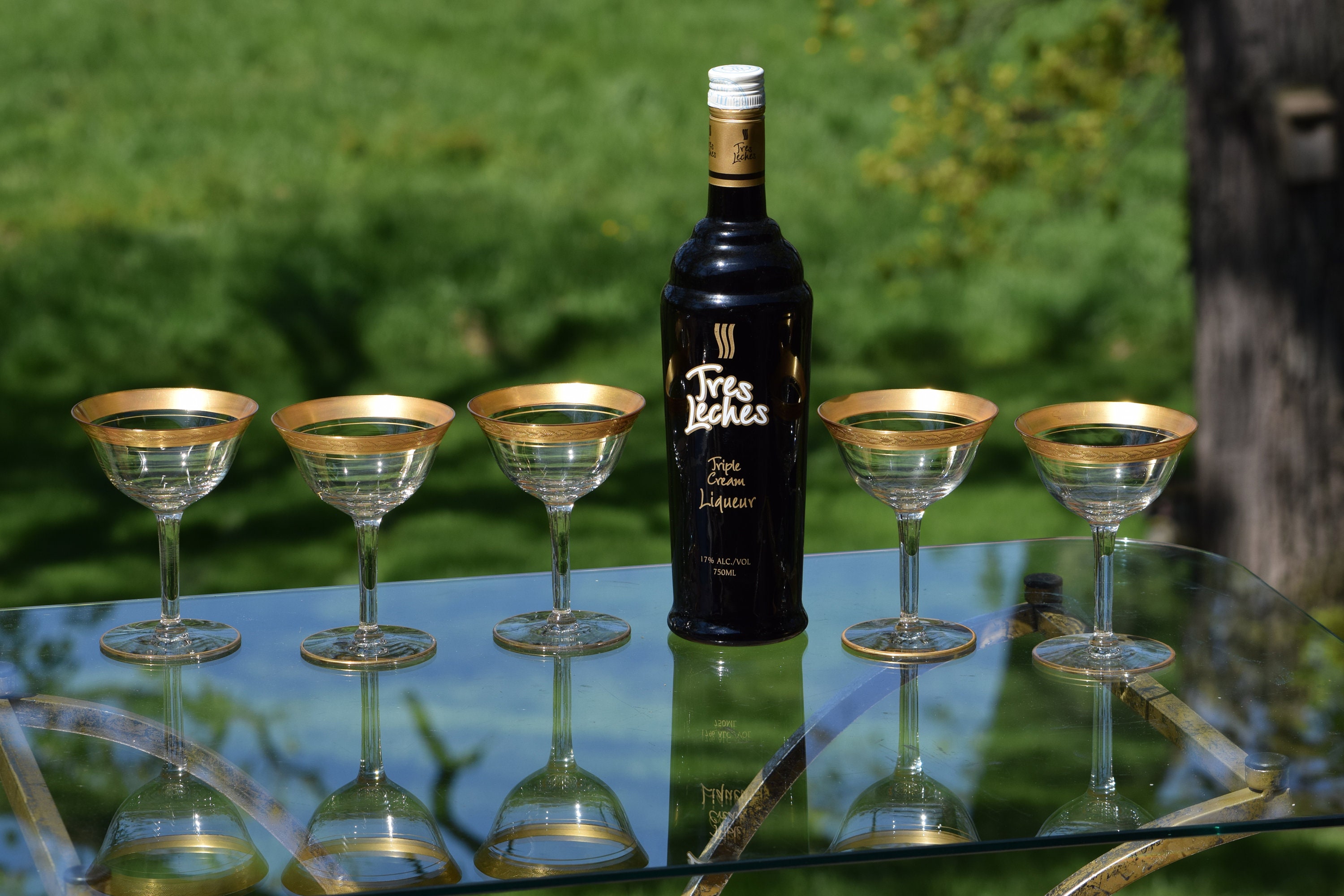Vintage Gold Rimmed Encrusted Cocktail - Martini Glasses , Set of 5 ... Vintage Gold Rimmed Encrusted Cocktail - Martini Glasses , Set of 5 ...