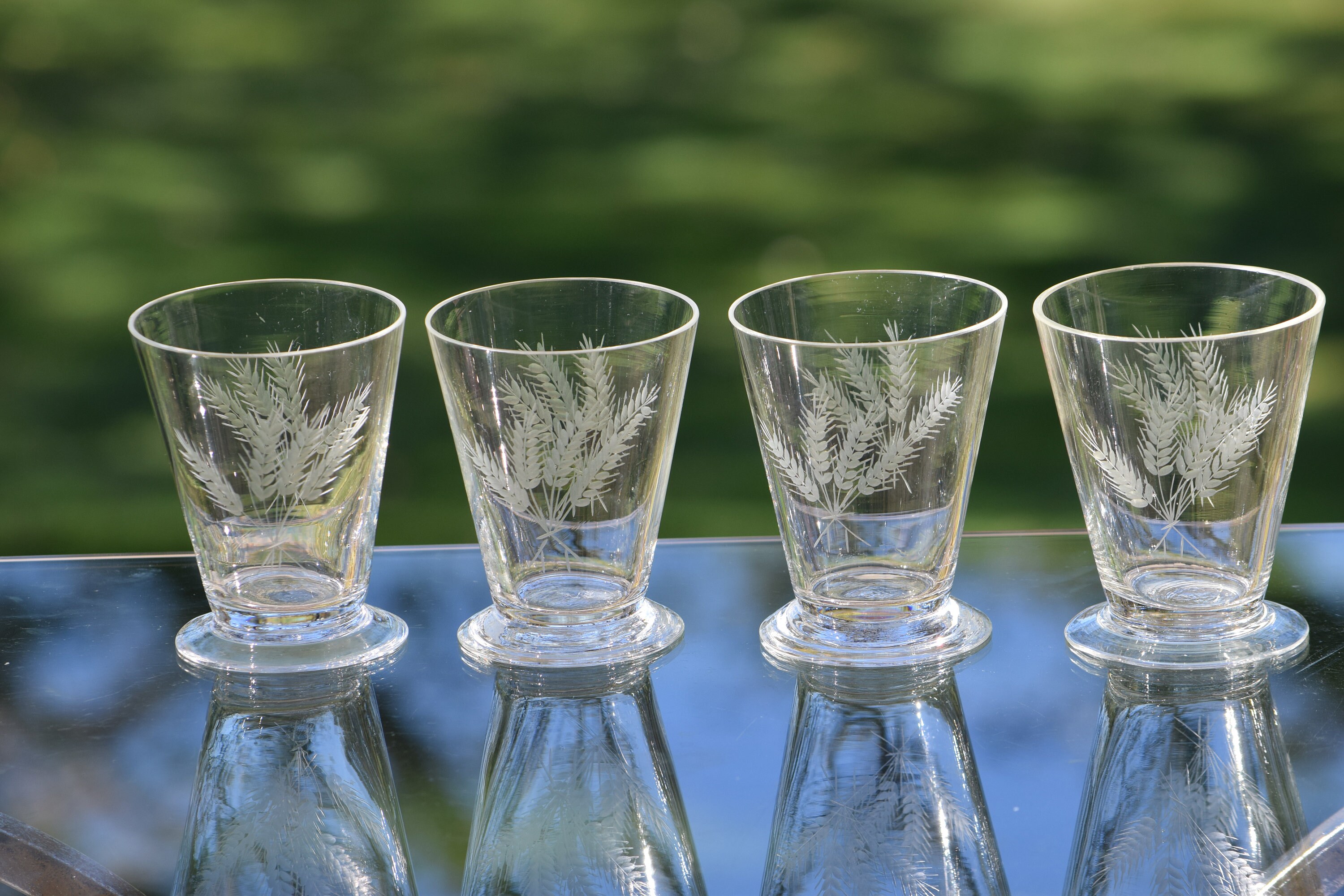 Vintage Etched Cocktail Glasses, Set of 4, Unique Vintage Whiskey ... Vintage Etched Cocktail Glasses, Set of 4, Unique Vintage Whiskey ...