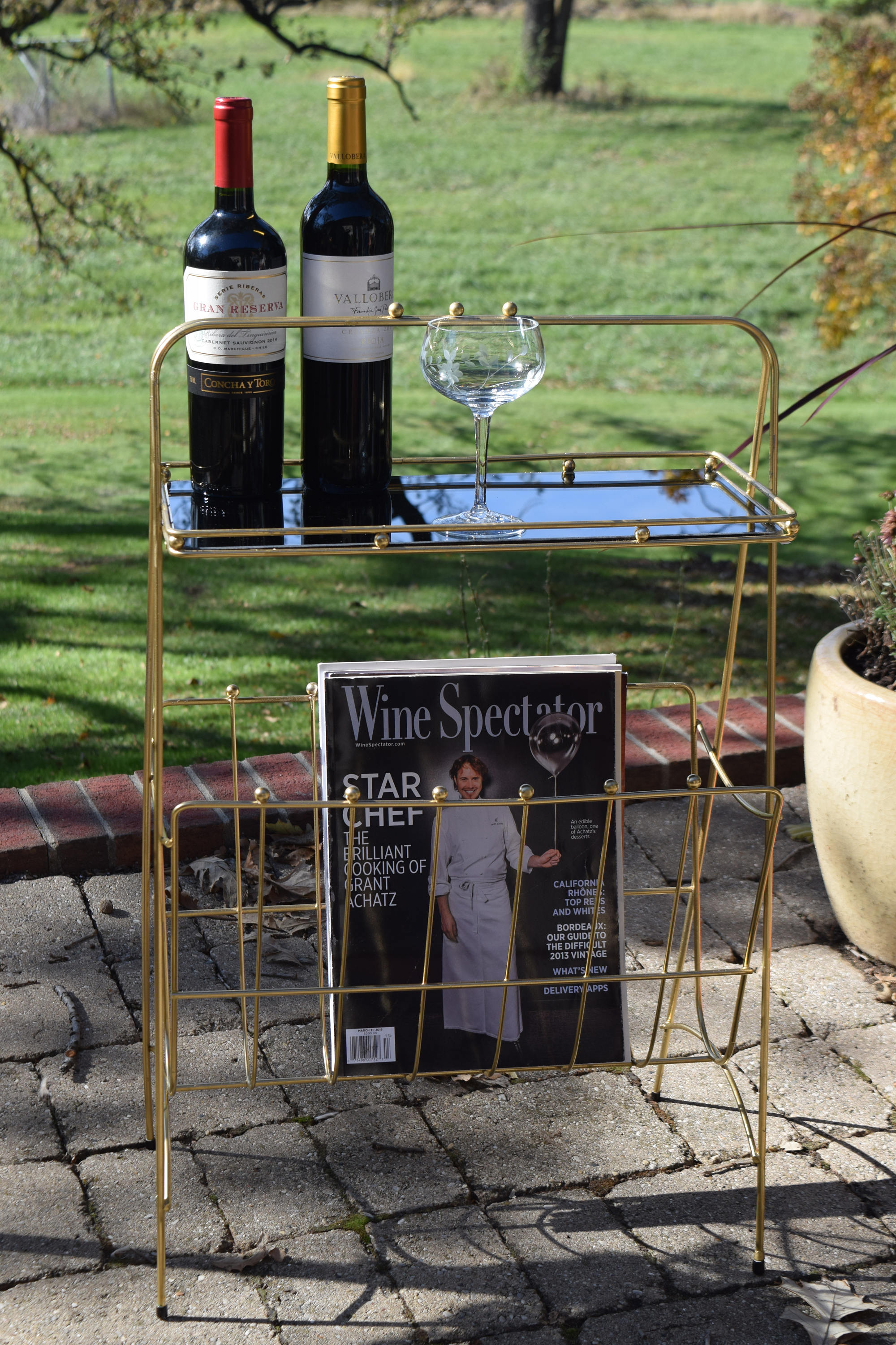 Vintage Metal Record Stand - Vintage Metal Magazine Rack - Unique Metal ...