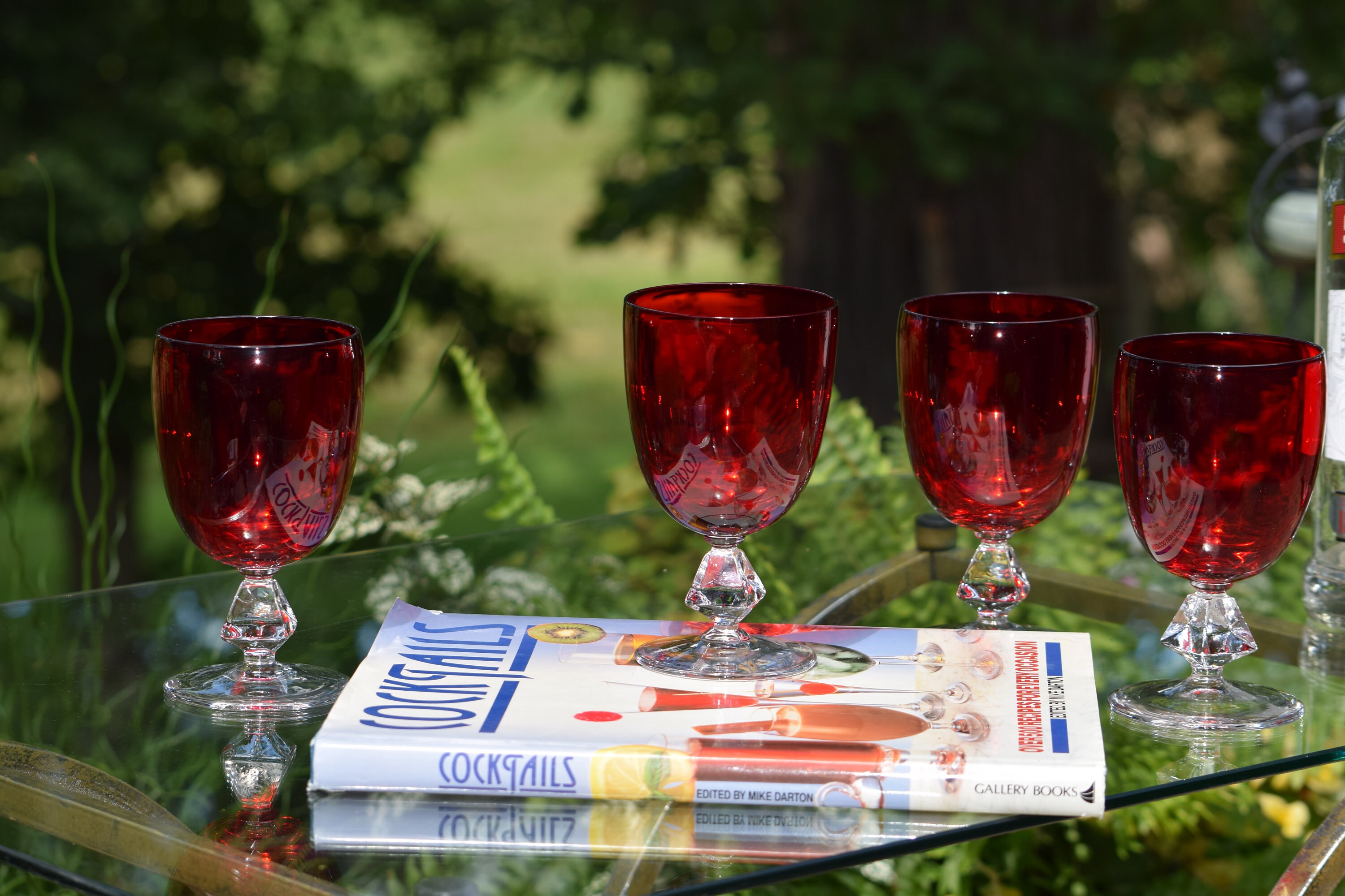 Vintage Ruby Red Cocktail ~ Wine Glasses Set of 4, Bryce, Aquarius Ruby ...