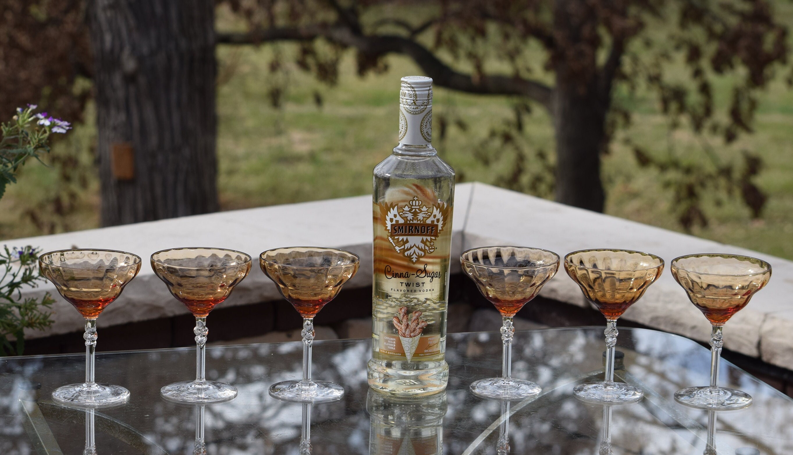 6 Vintage Amber Cocktail ~ Martini Glasses, Bryce, 1940's, Unique Amber ...