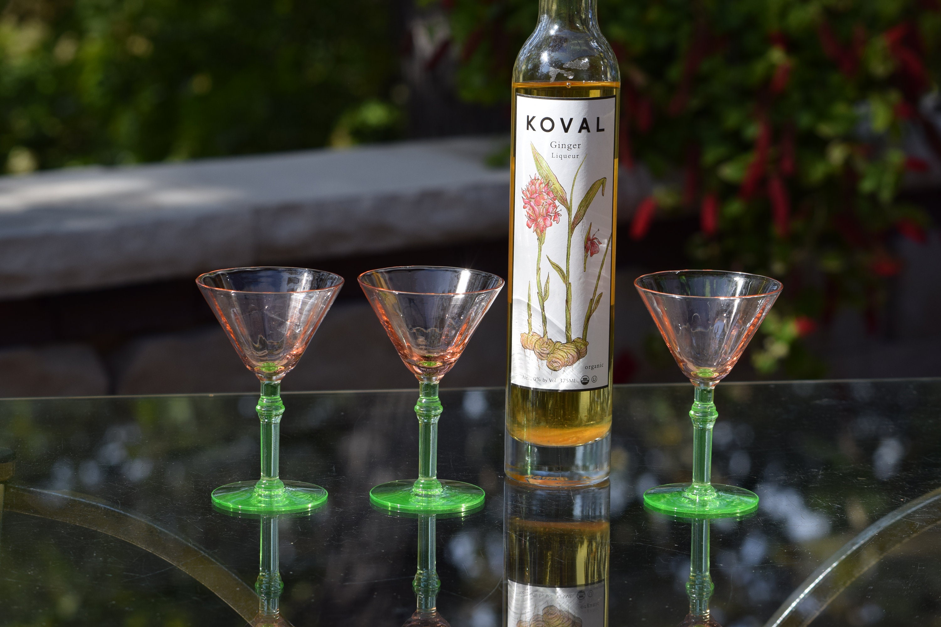 3 Vintage Optic Pink Green Watermelon Wine ~ Liqueur Cordials, Fry ...