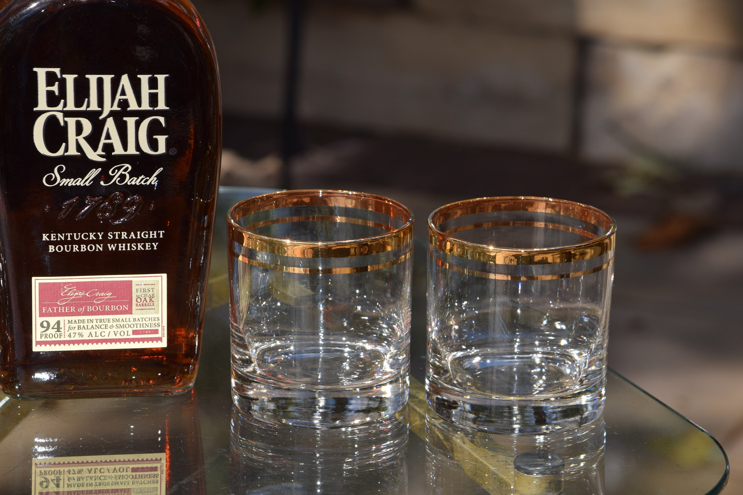 4 Vintage Gold Rimmed Cocktail - Rocks Glasses, Whiskey ~ Bourbon ...