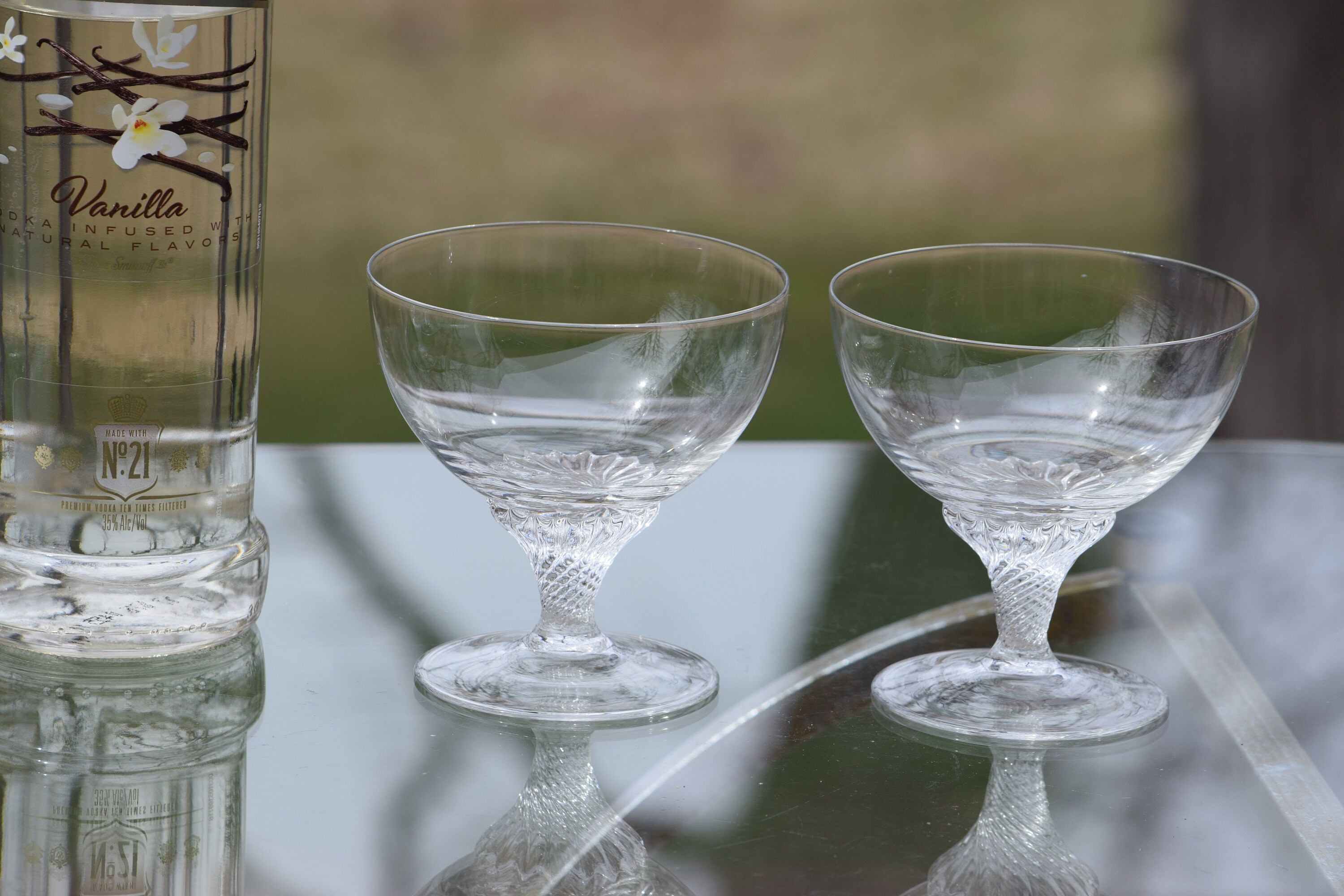 Vintage Crystal Martini Cocktail Glasses, Set of 4, Elegant Crystal ...