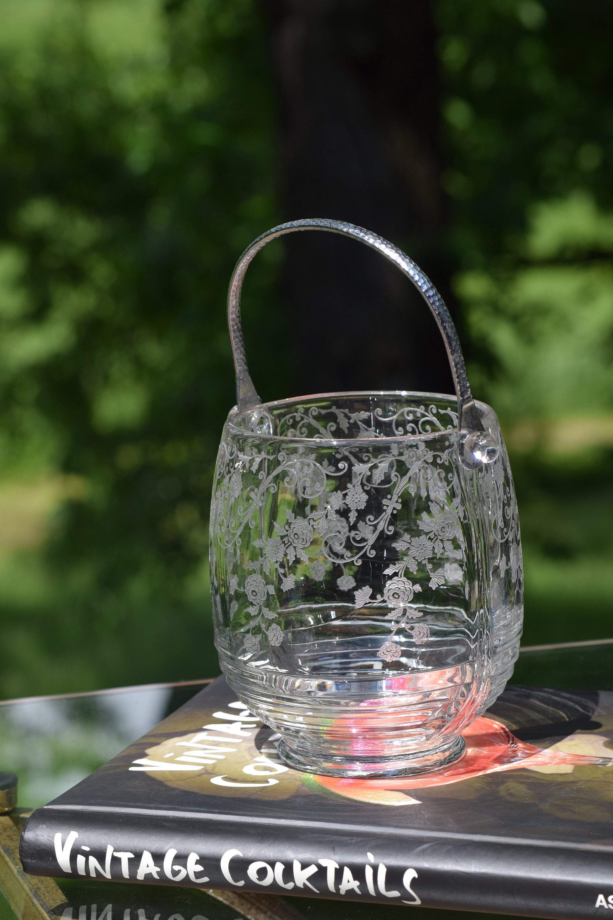 Vintage Needle Etched Ice Bucket, Cambridge ~~ Elaine ~ circa 1933 ...