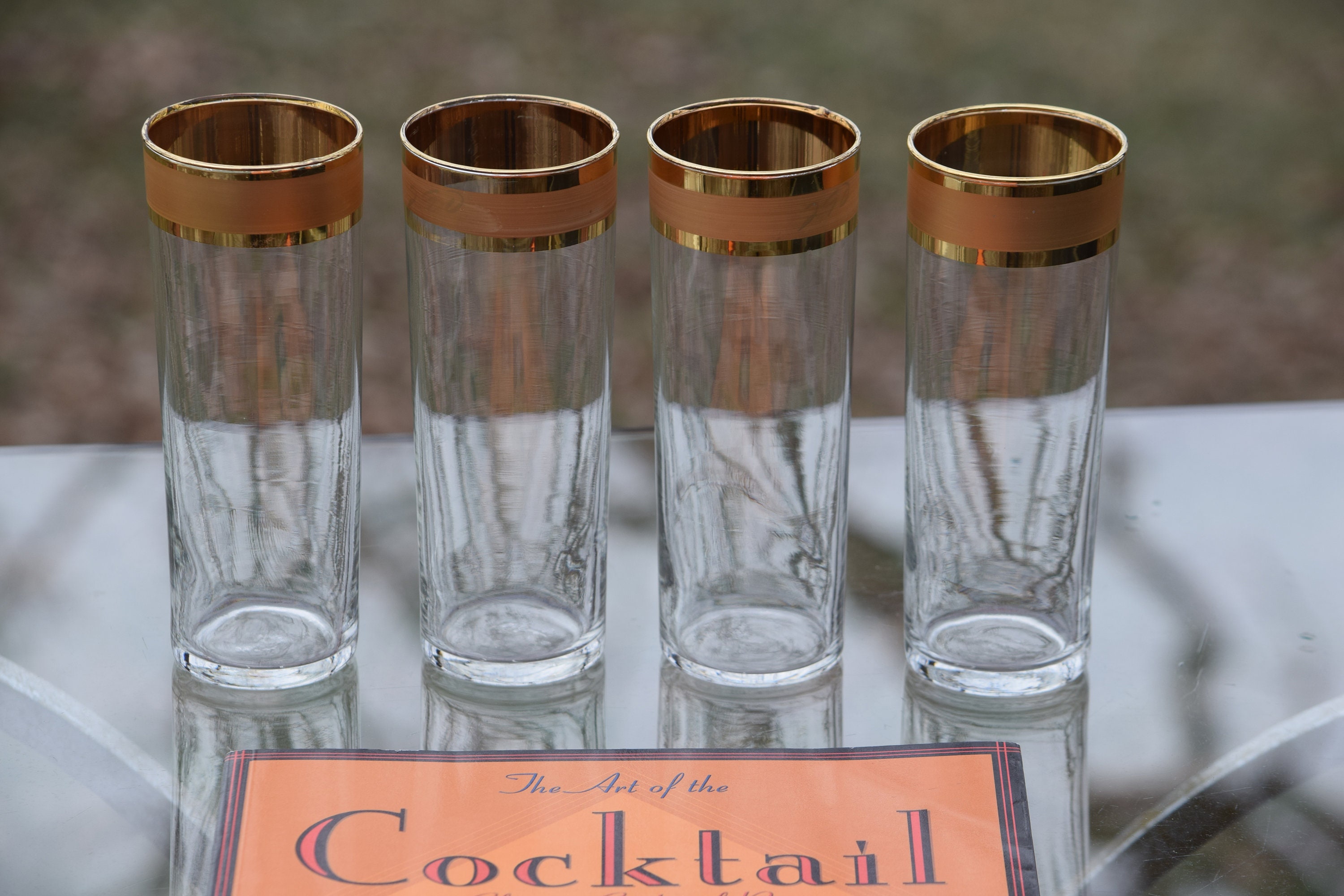 Vintage Gold Banded COLLINS Glasses, Set of 4, Vintage Highball Glasses ...