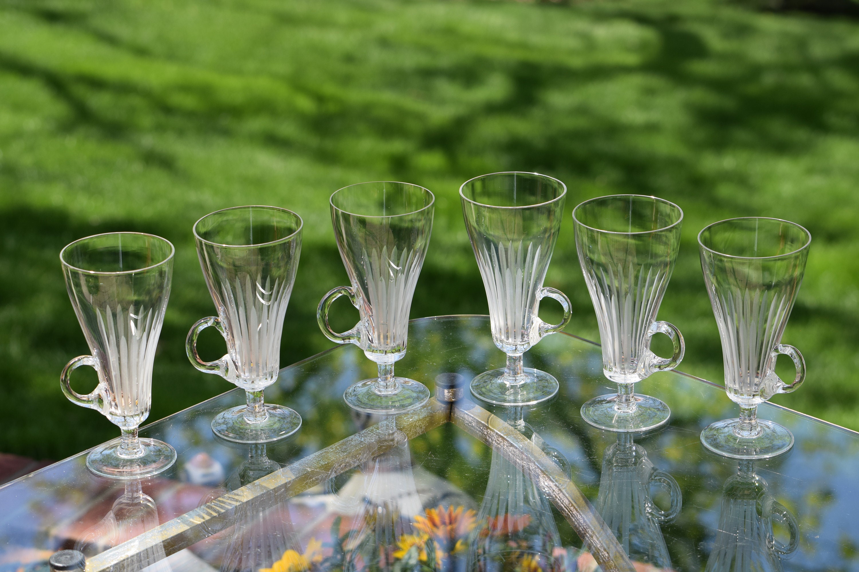 Vintage Etched Cocktail - Hot Toddy Glasses, Set of 6, Mixologist Craft ...