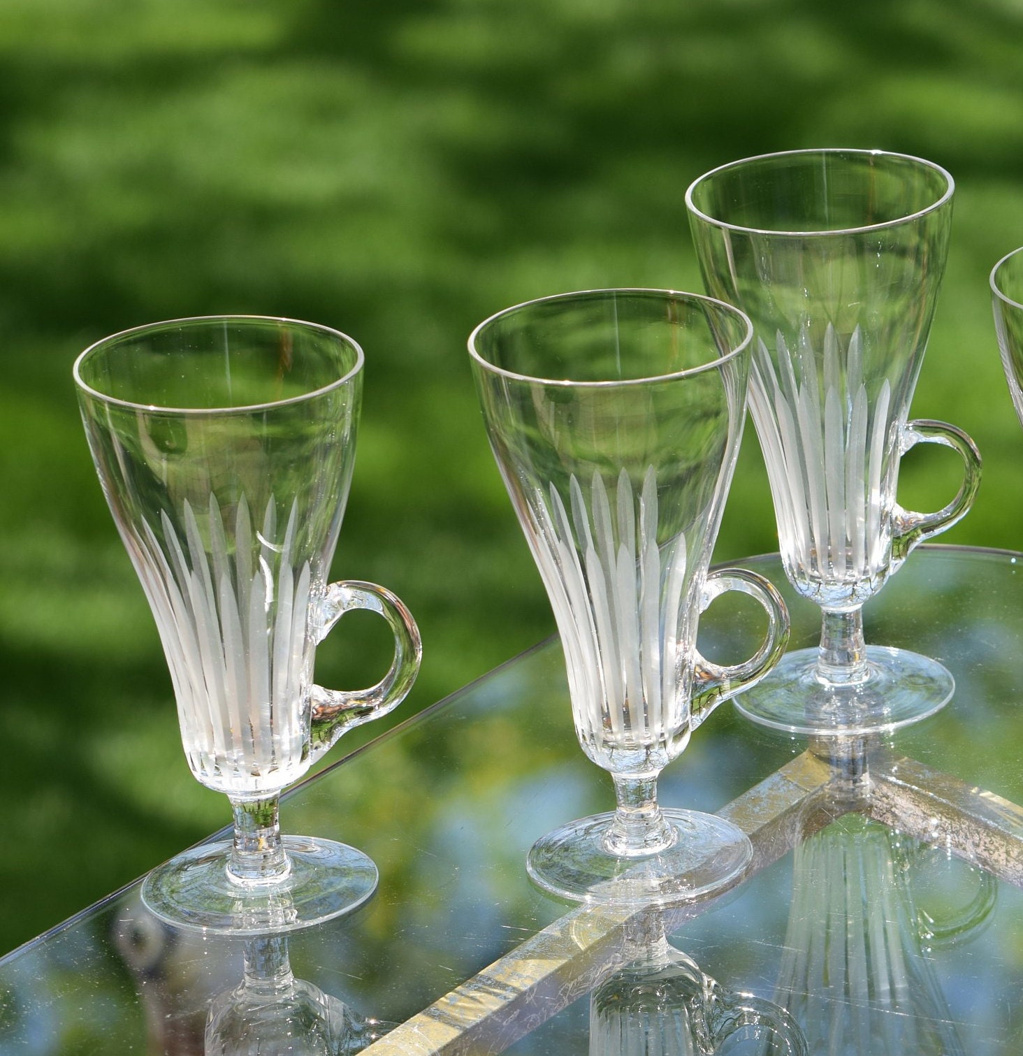 Vintage Etched Cocktail - Hot Toddy Glasses, Set of 6, Mixologist Craft ...