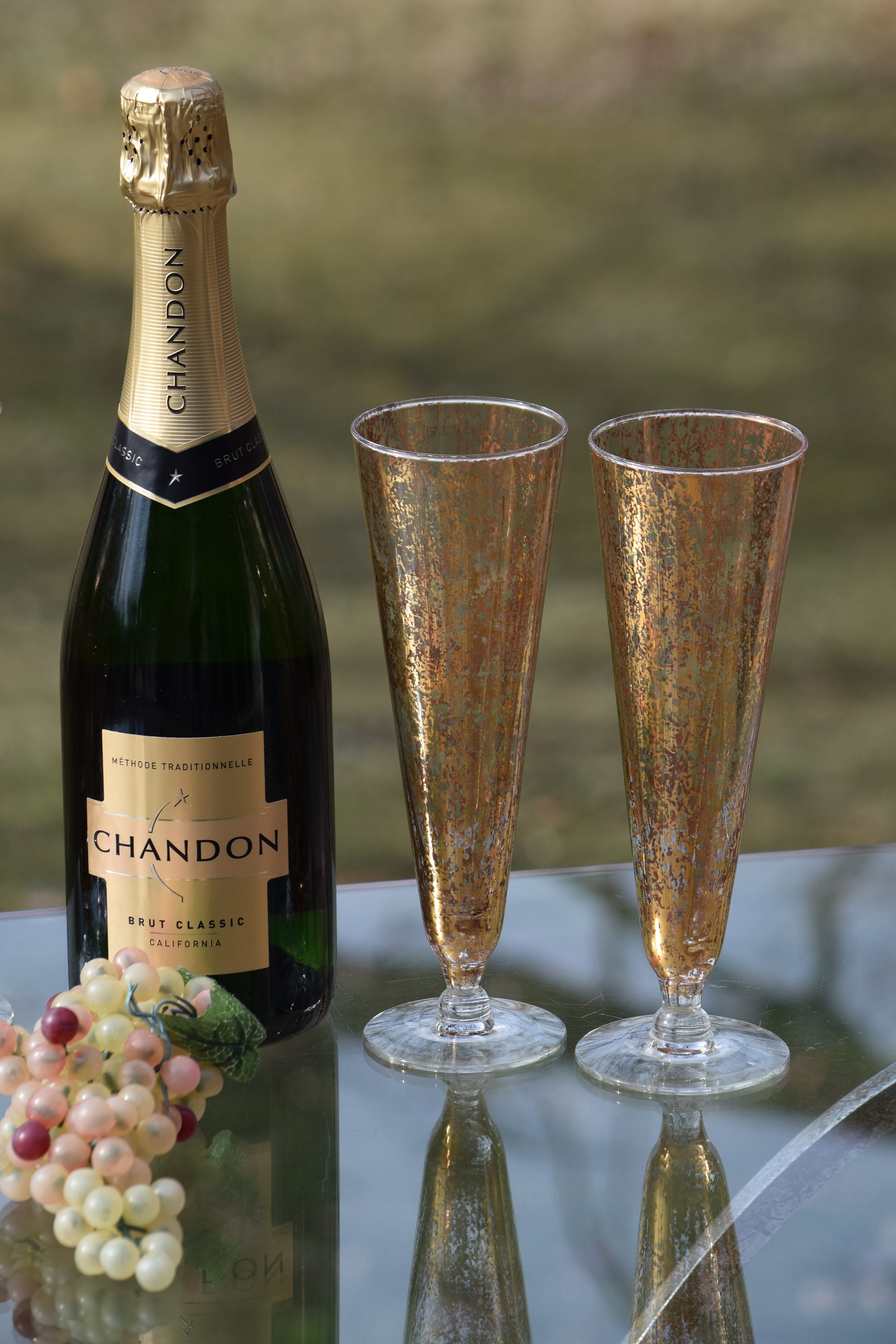 Vintage Gold Iridescent Cocktail - Champagne Glasses, Set of 5, Vintage ...