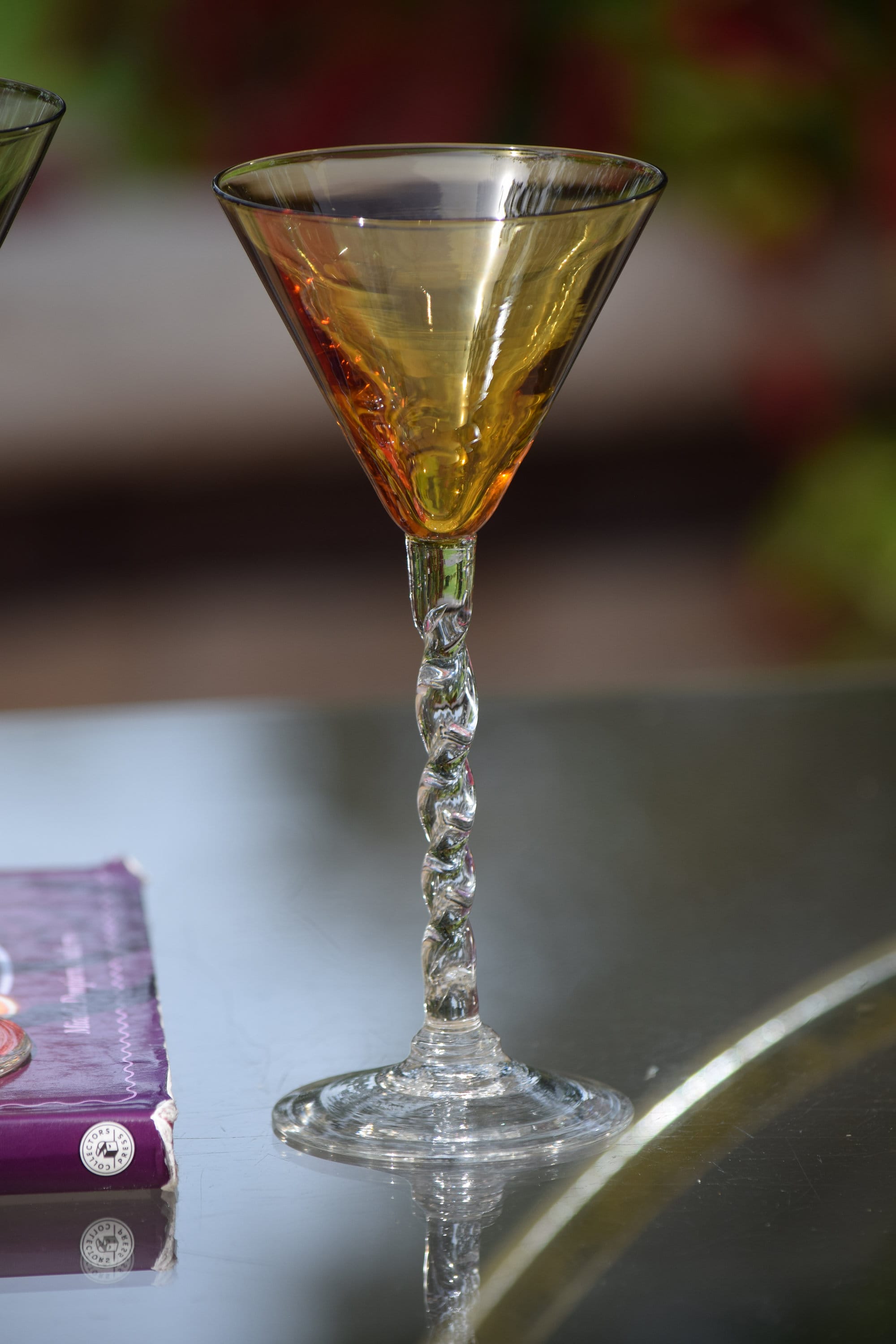 4 Vintage Multi Colored twisted clear stem Liqueur - Wine Cordials ...