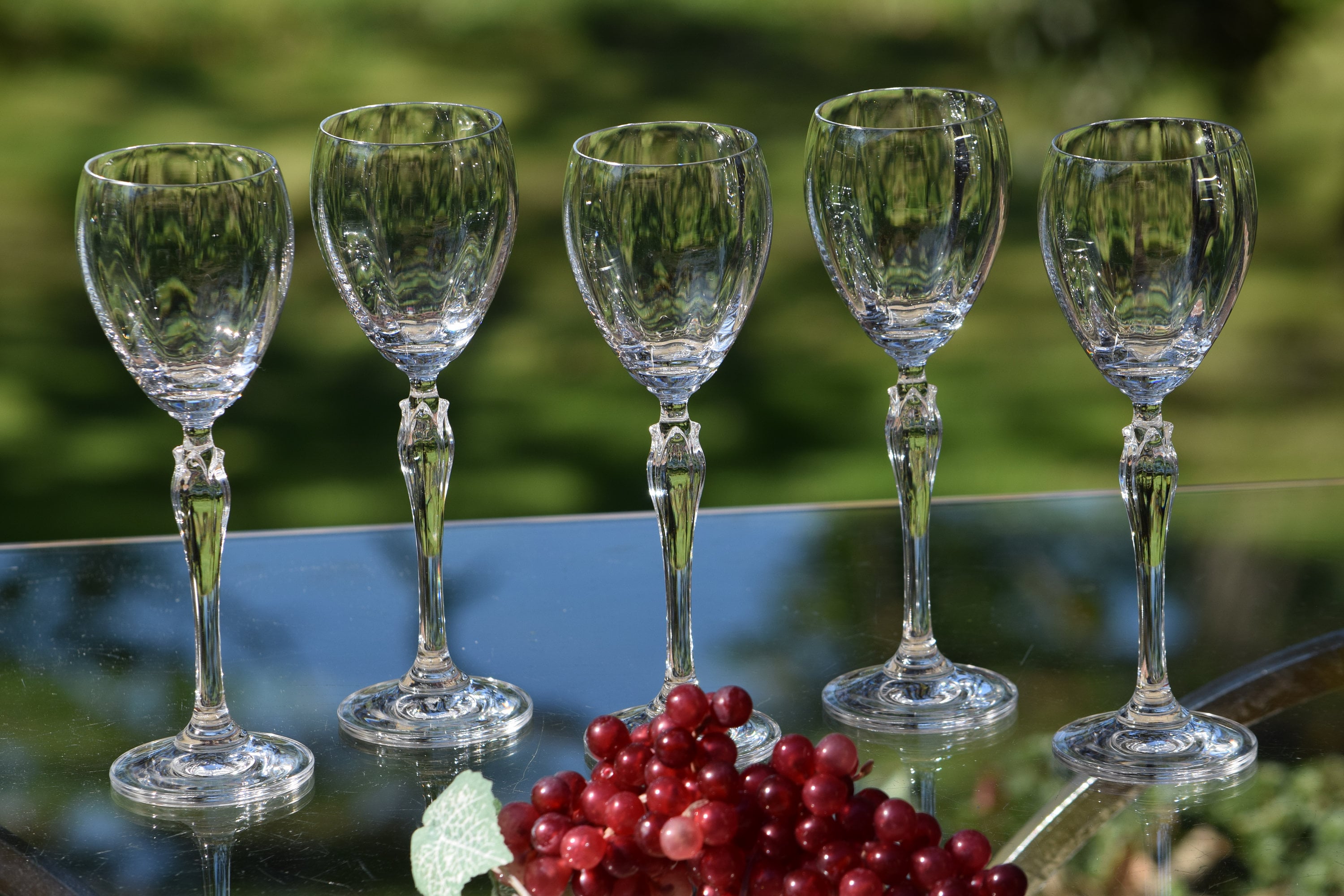 Vintage CRYSTAL Wine Glasses, Set of 5, After Dinner Drink 4 oz Wine ... Vintage CRYSTAL Wine Glasses, Set of 5, After Dinner Drink 4 oz Wine ...