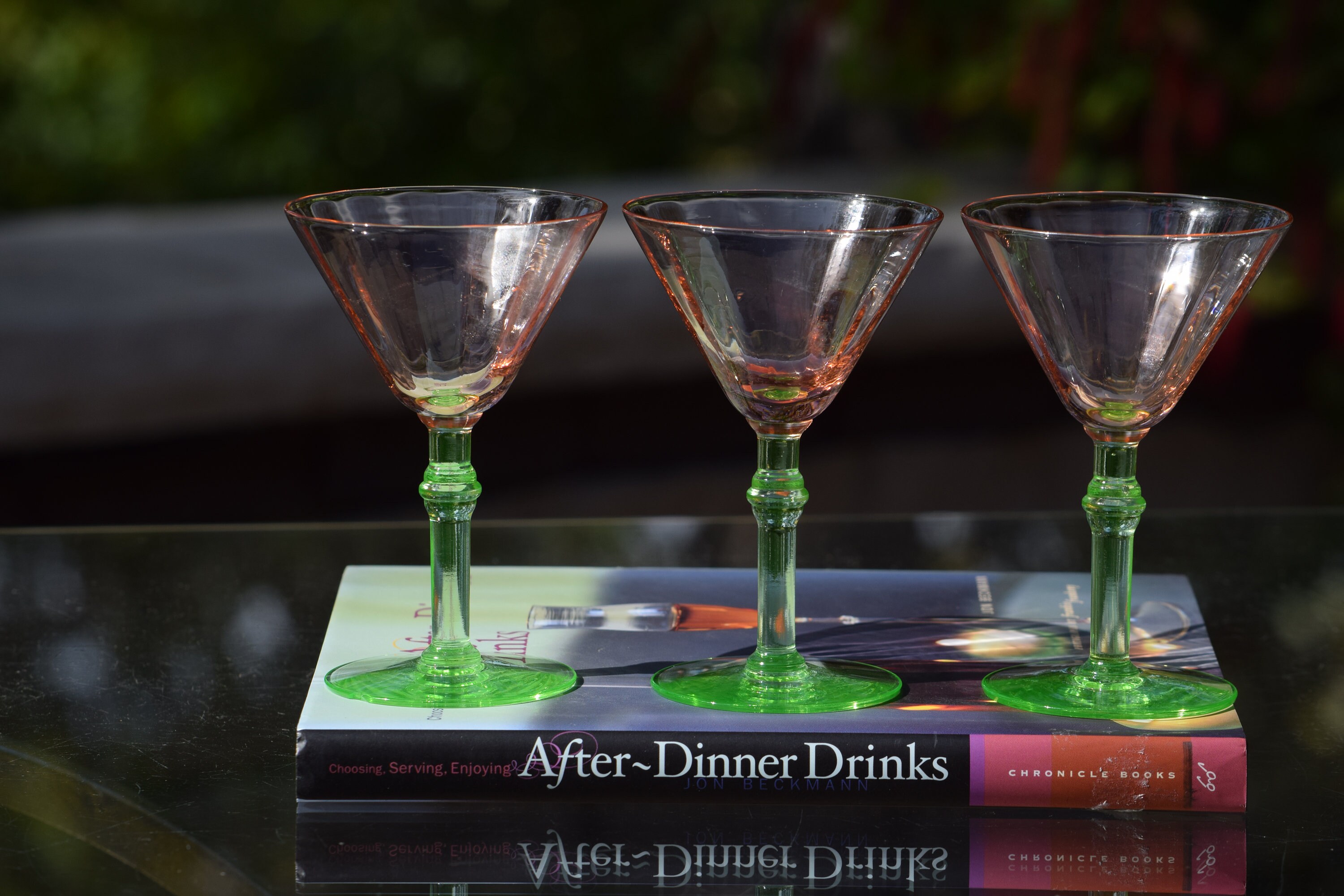3 Vintage Optic Pink Green Watermelon Wine ~ Liqueur Cordials, Fry ...