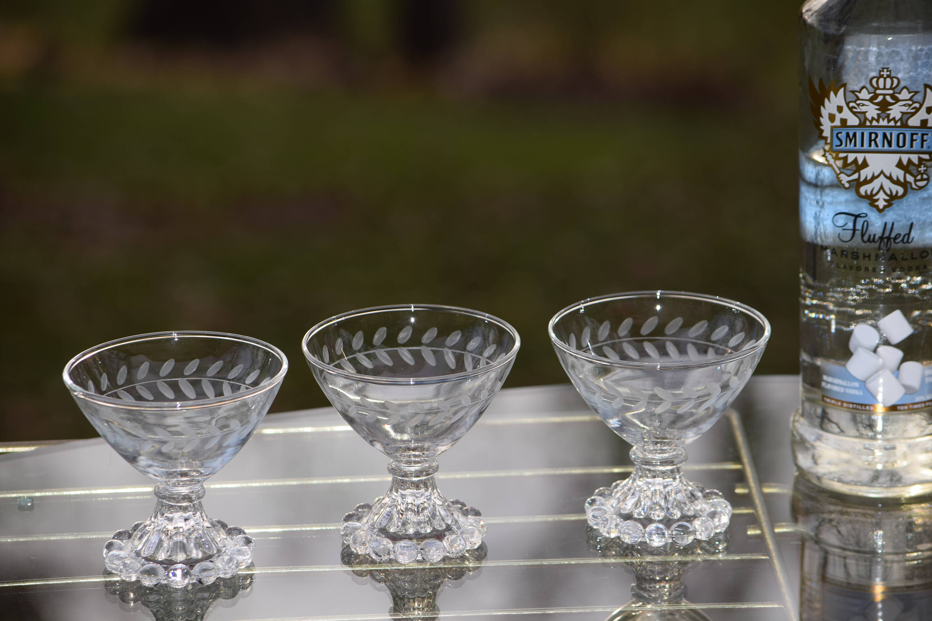 Vintage Etched Cocktail Glasses, Set of 4, Vintage Cocktail Coupes ...