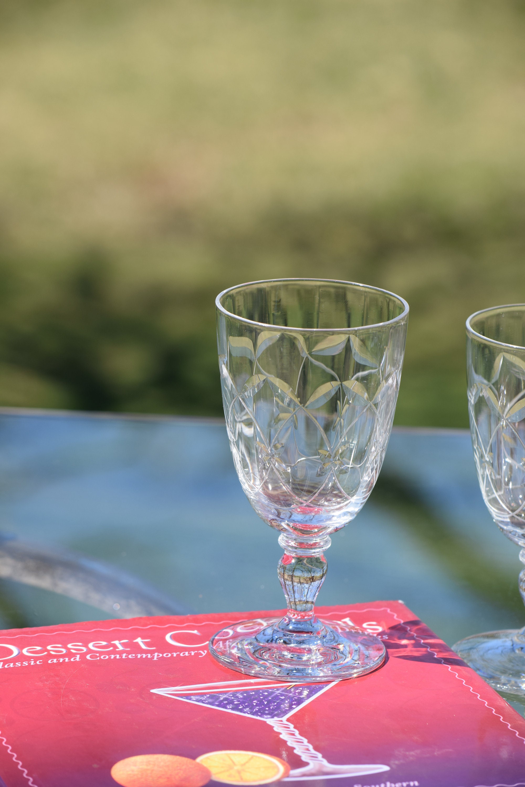 Vintage Etched Crystal Wine glasses, Set of 3, Bryce, Flora, 6 oz After ...
