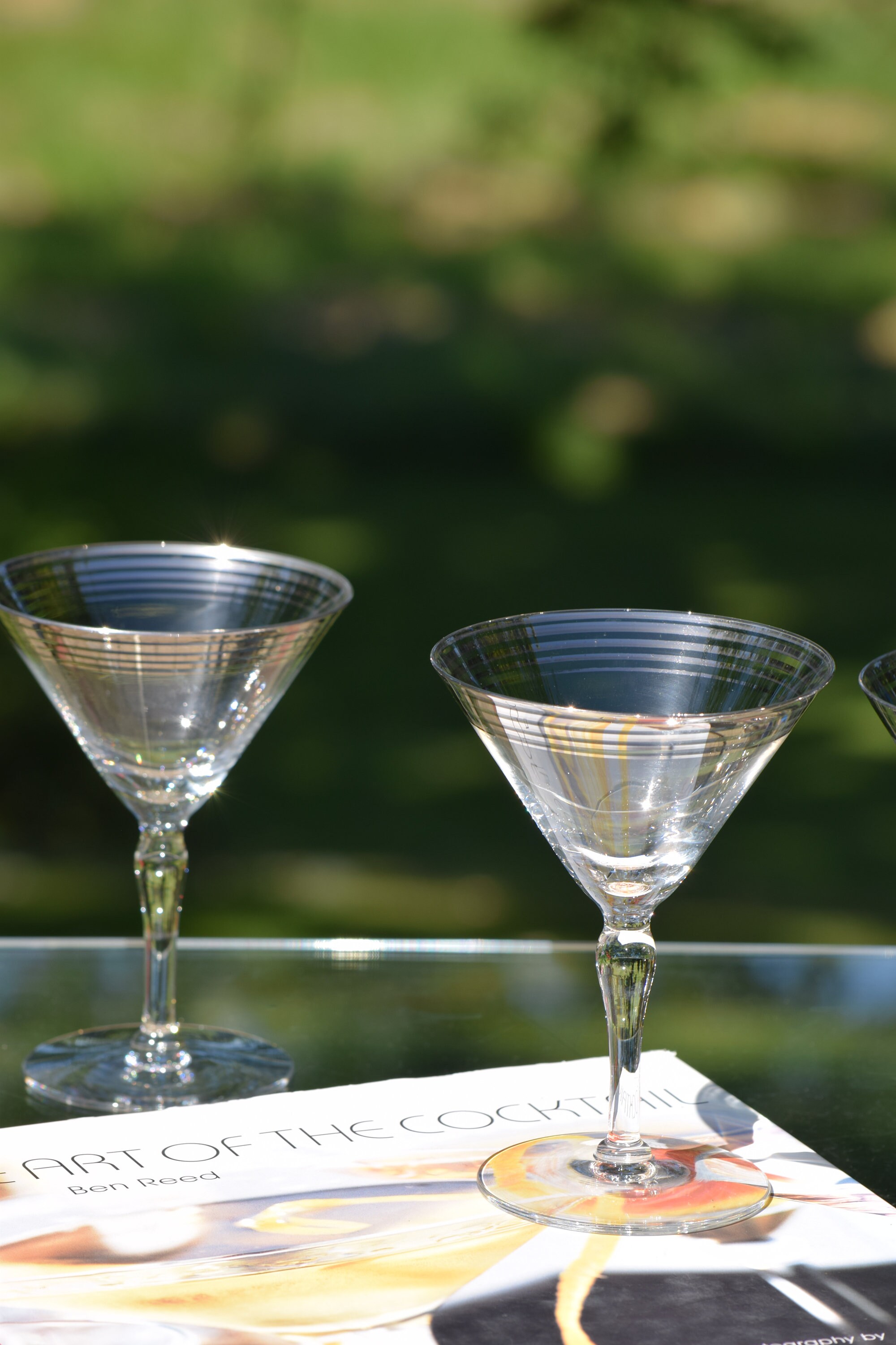 5 Vintage Platinum Rim Striped Cocktail ~ Martini Glasses, Platinum Rim ...