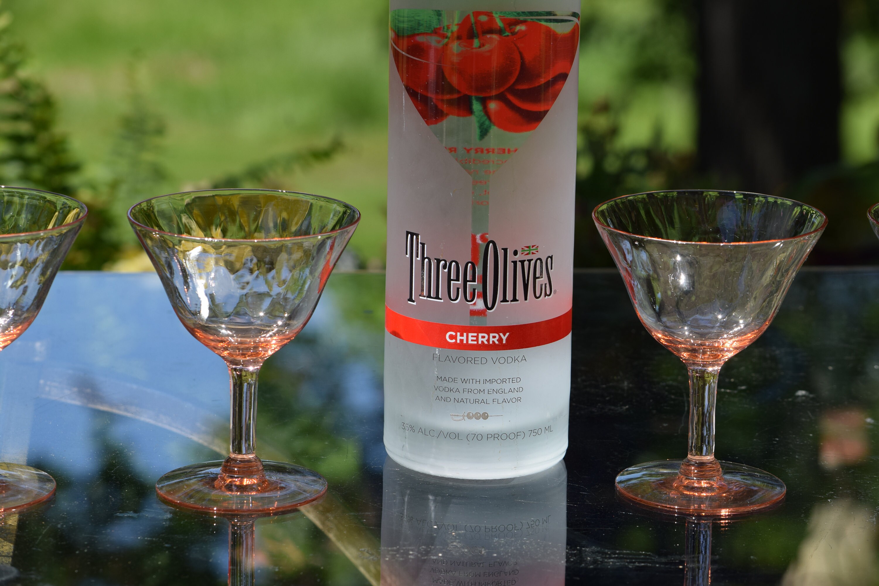 Vintage PINK DIAMOND OPTIC Cocktail ~ Martini Glasses, Set of 5 ...