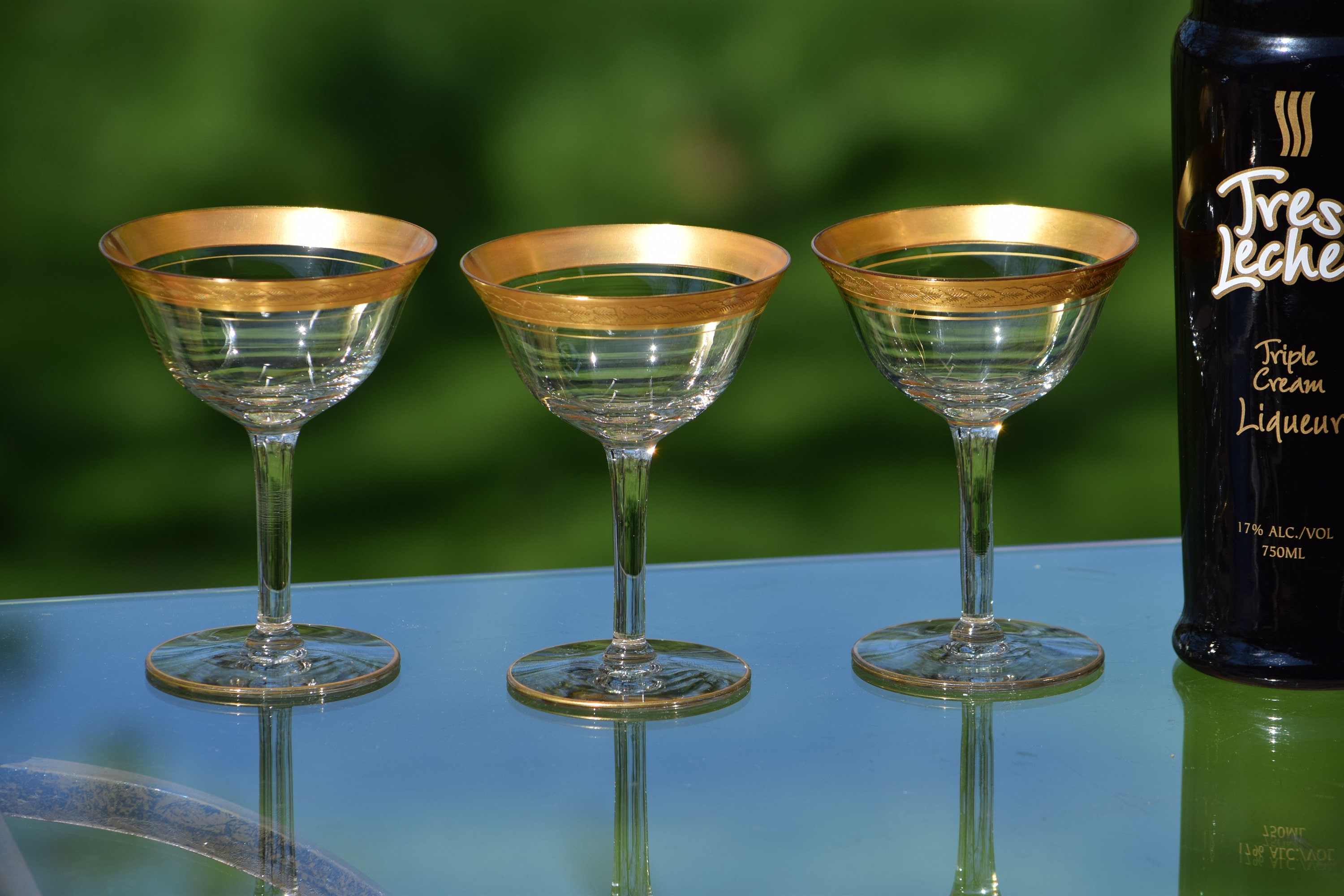 Vintage Gold Rimmed Encrusted Cocktail - Martini Glasses , Set of 5 ... Vintage Gold Rimmed Encrusted Cocktail - Martini Glasses , Set of 5 ...