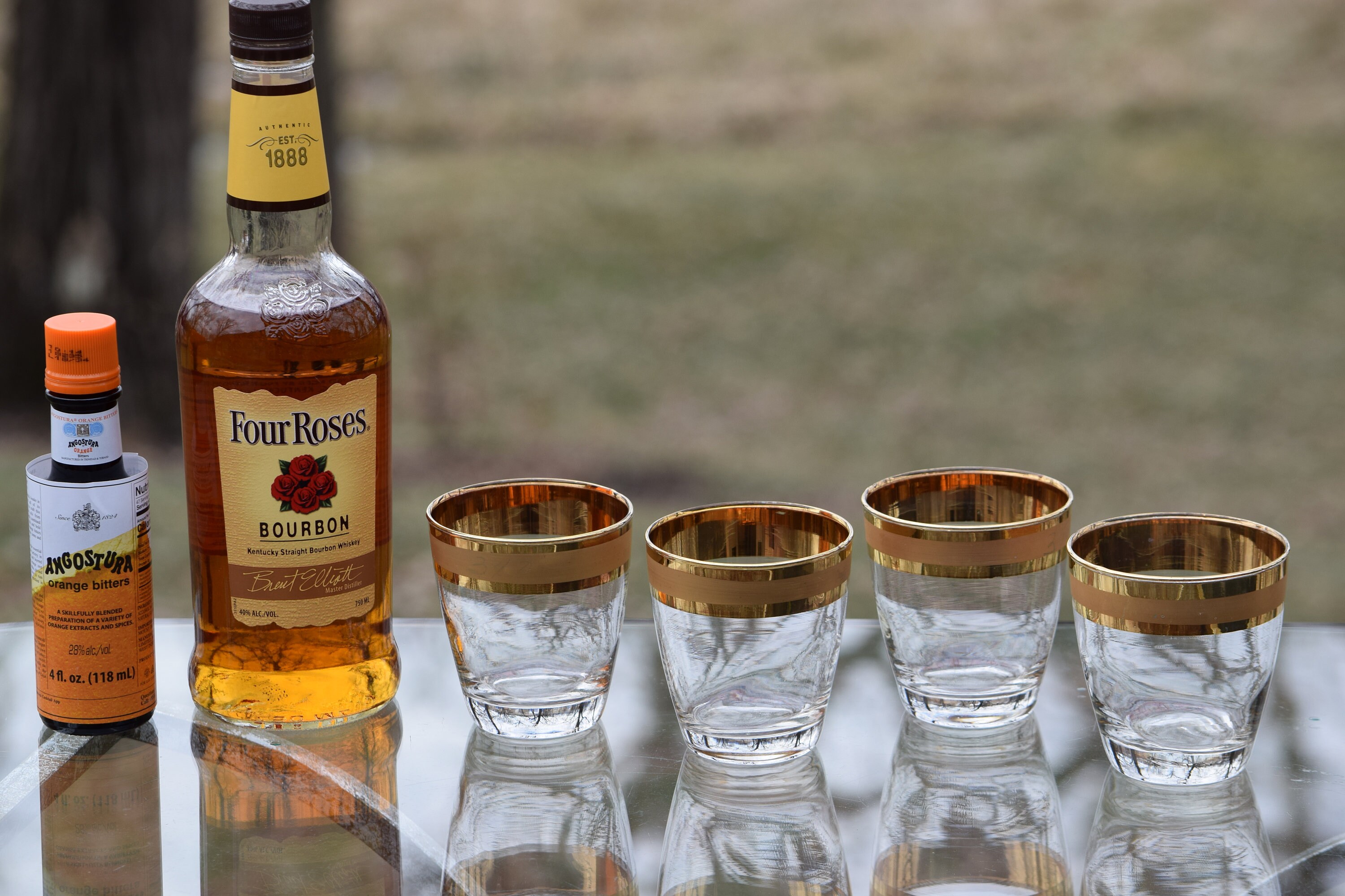 Vintage Gold Banded Rocks Glasses, Set of 5, Vintage Lowball Glasses ...