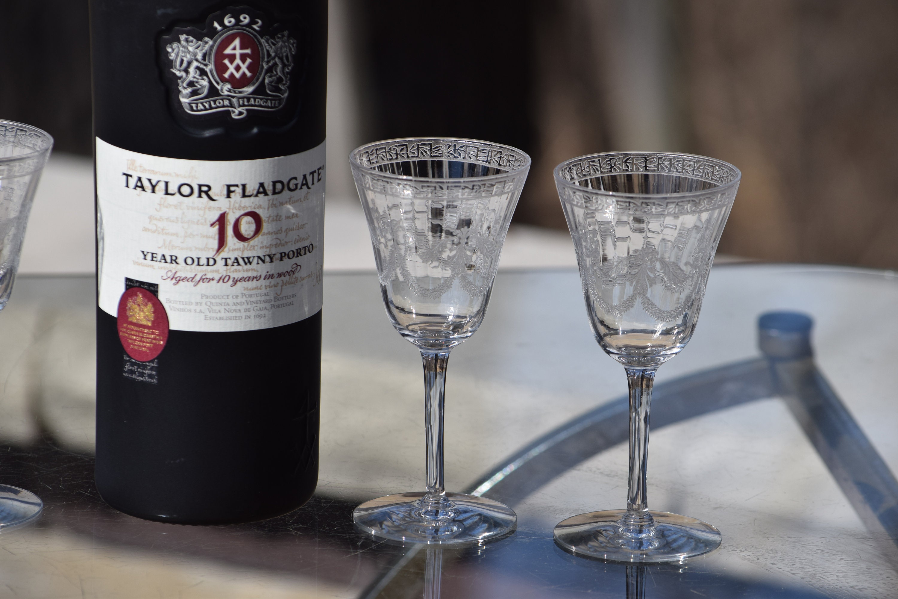 5 Vintage Etched CRYSTAL Liqueur ~ Wine Glasses ~ Cordials, Fostoria ...