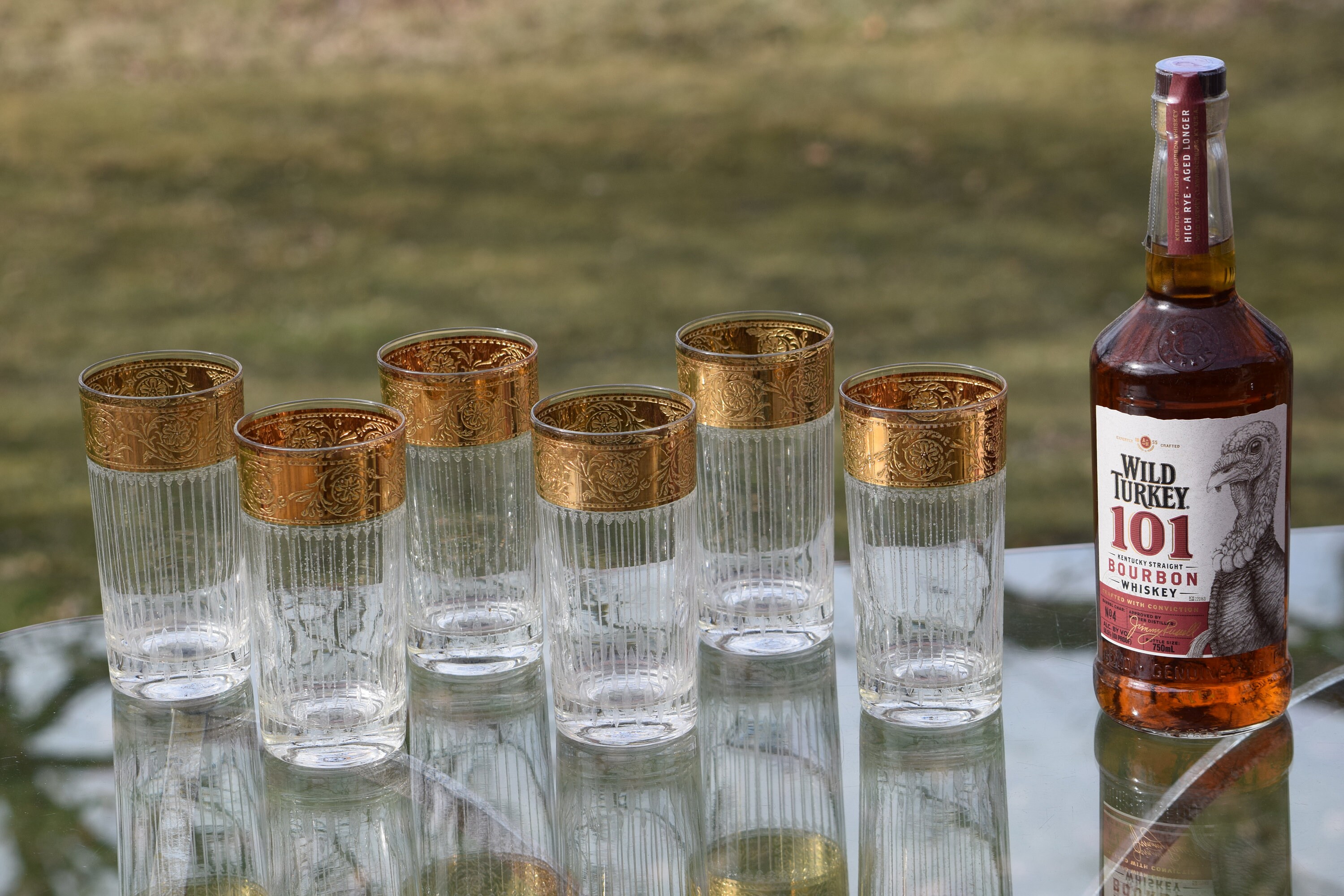 Vintage CULVER TYROL 22kt Gold Cocktail Liquor Highball Glasses, Set of ...