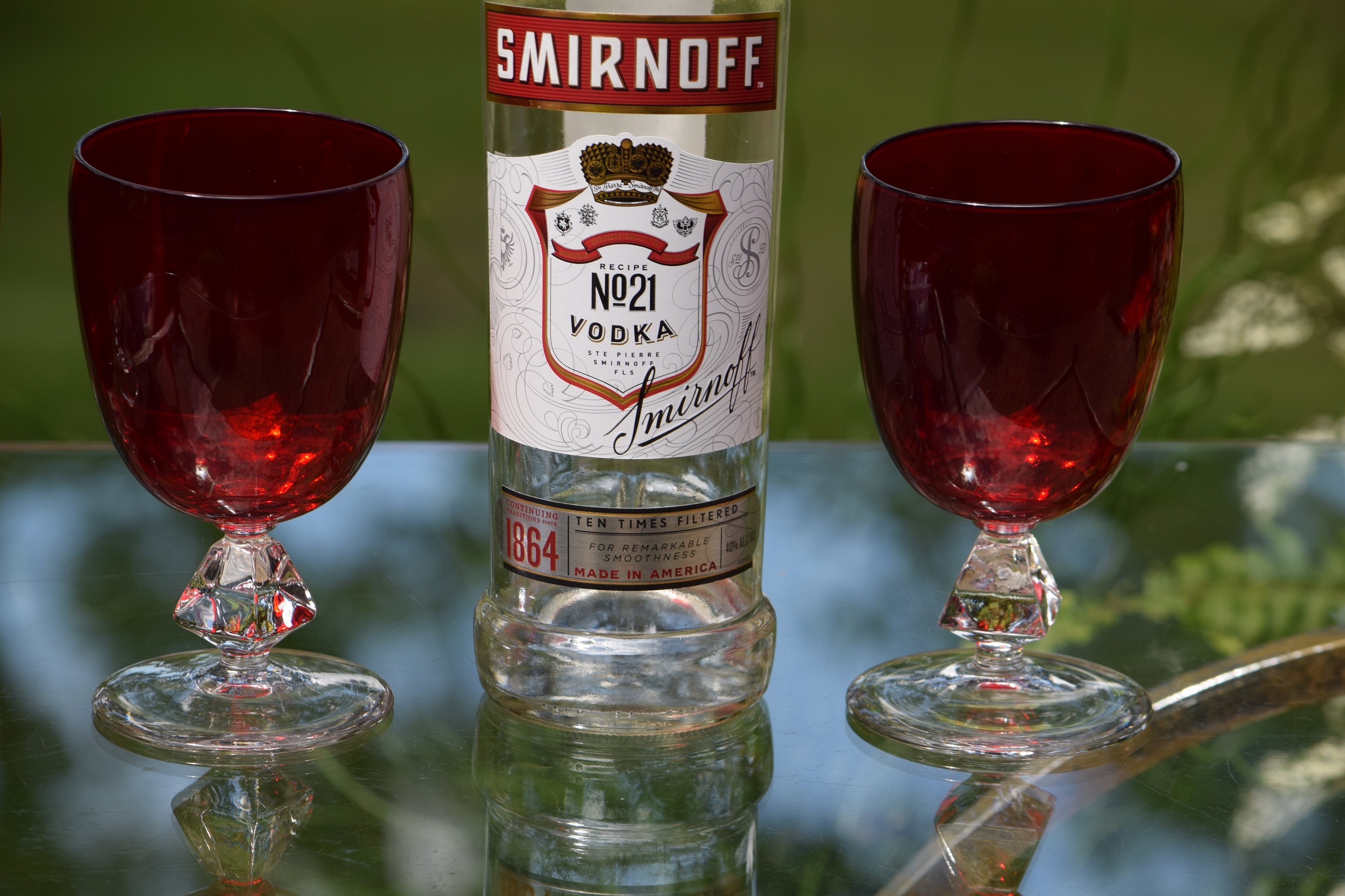 Vintage Ruby Red Cocktail ~ Wine Glasses Set of 4, Bryce, Aquarius Ruby ...