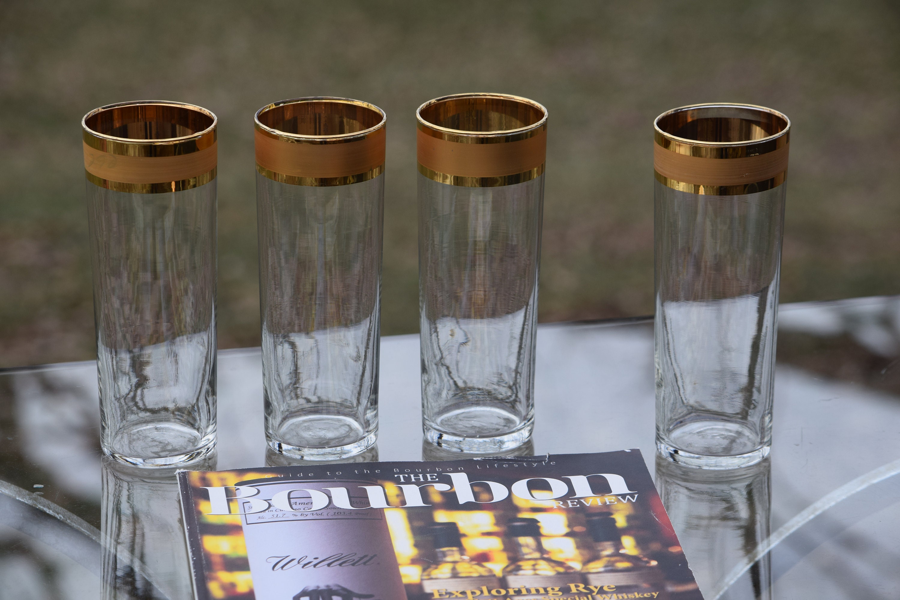 Vintage Gold Banded COLLINS Glasses, Set of 4, Vintage Highball Glasses ...