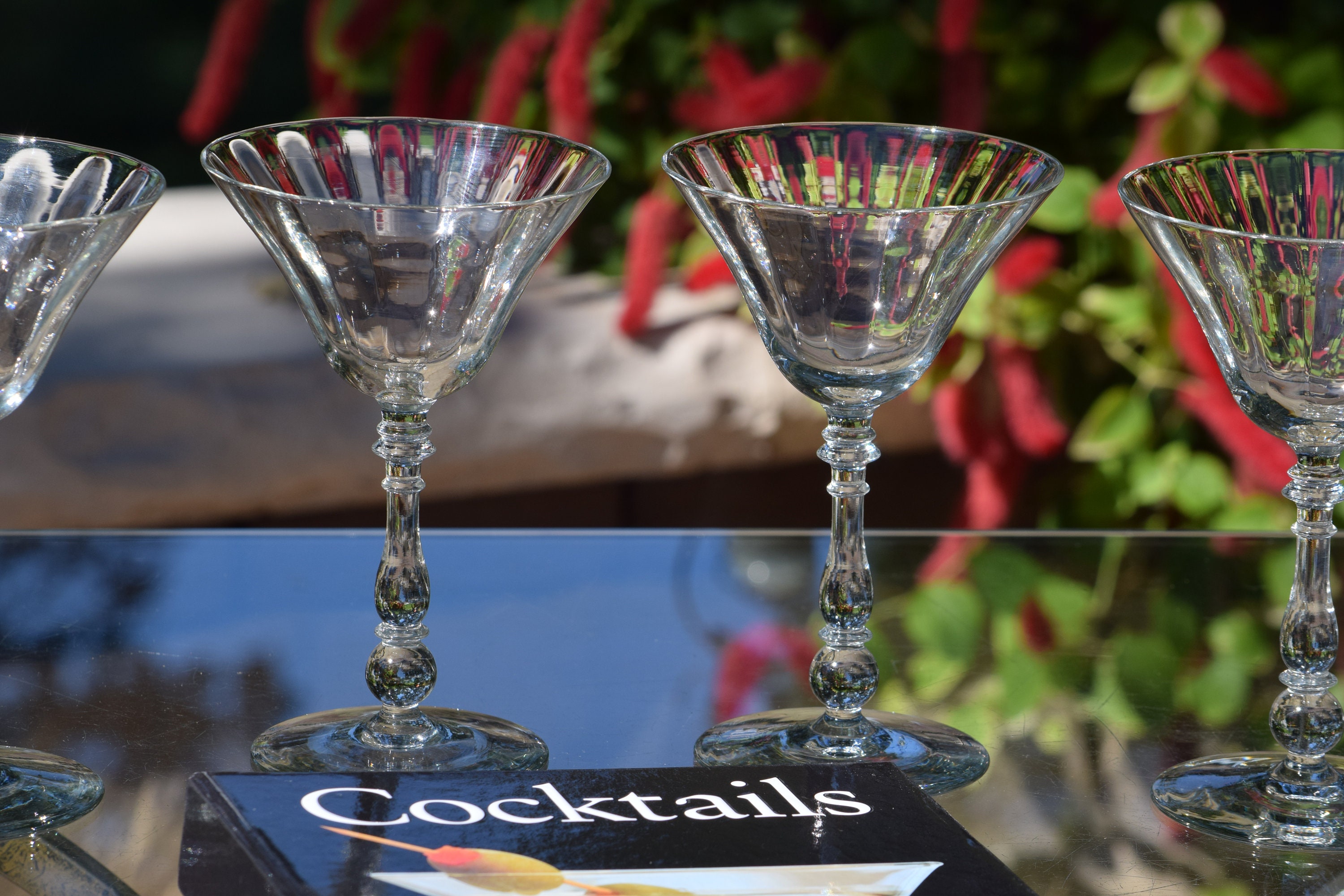 4 Vintage Etched Cocktail - Martini Glasses, Bryce, circa 1940's ...