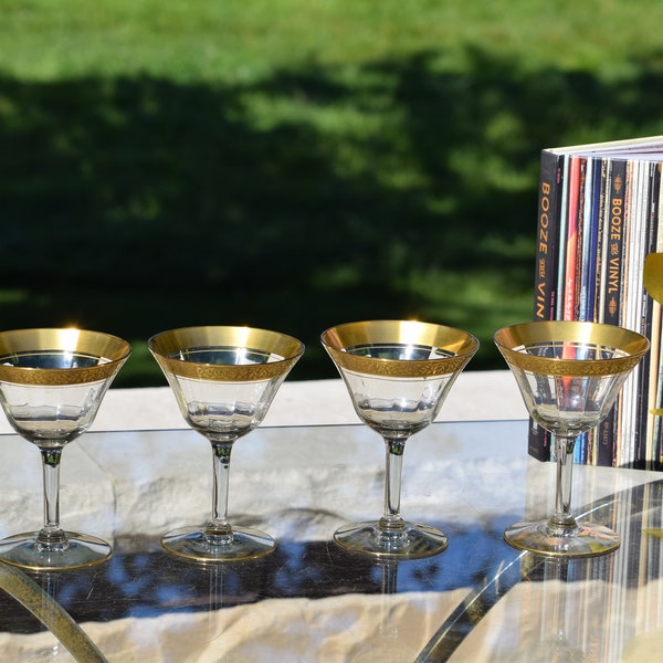Gold Rimmed Cocktail Glasses - Etsy