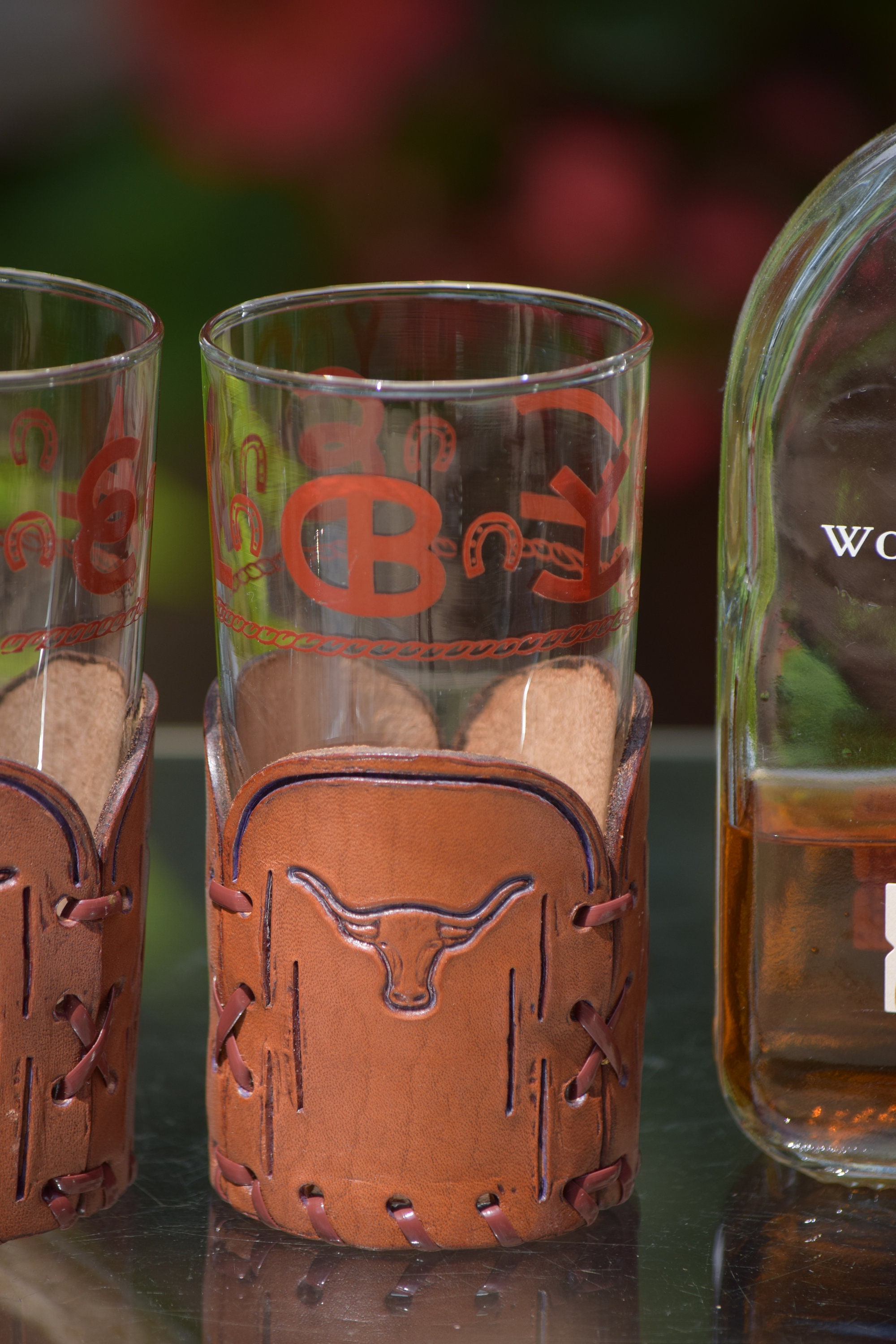4 Vintage Libbey Western Highball glasses - BAMCO Longhorn Rodeo ...