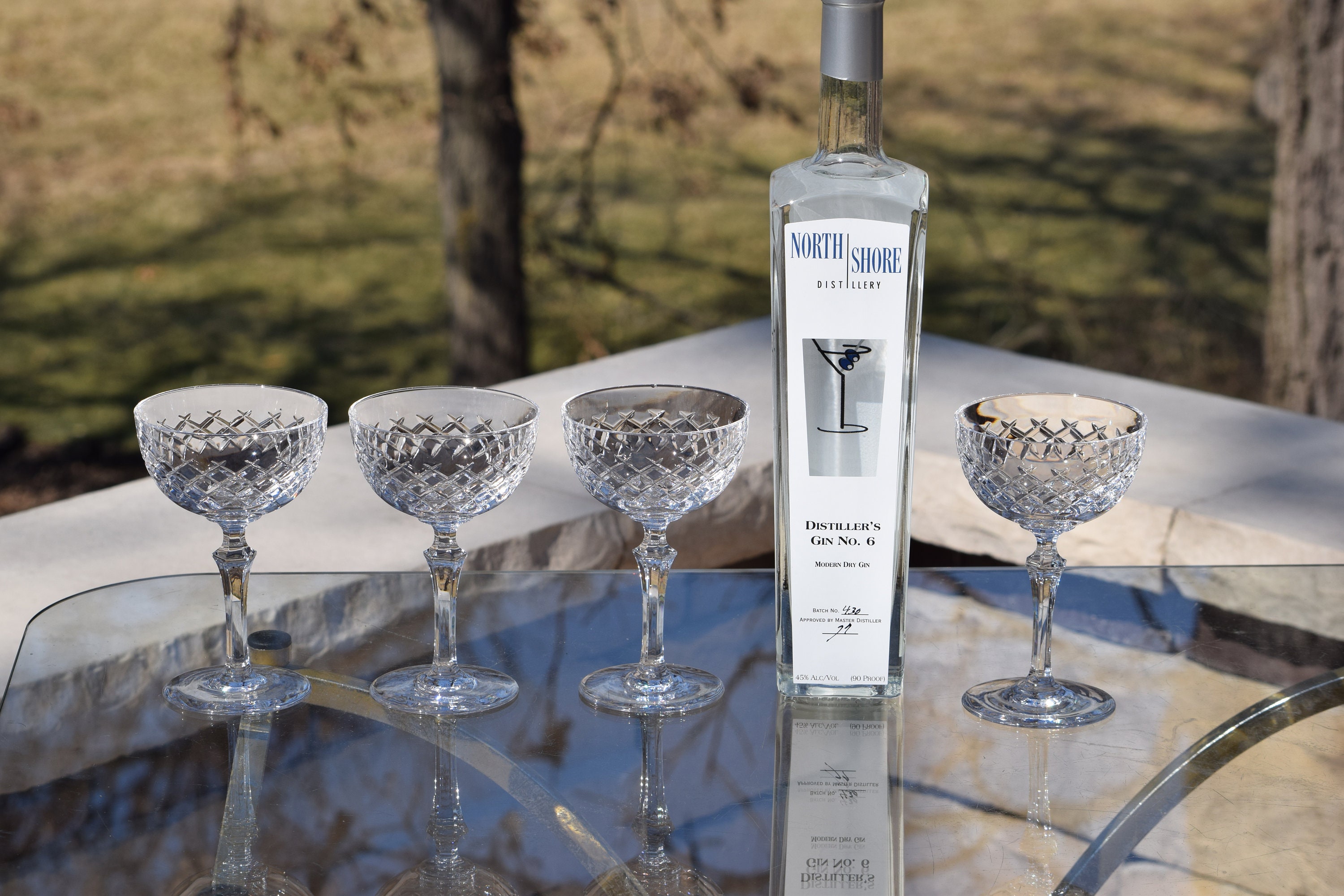 4 Vintage CRYSTAL Cut Cocktail Glasses, Bayel, 1960's, Vintage Crystal ...