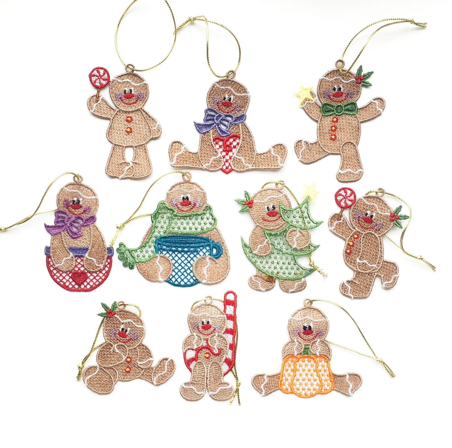 Gingerbread Ornaments Set of 10 Christmas Tree Decorations - Etsy