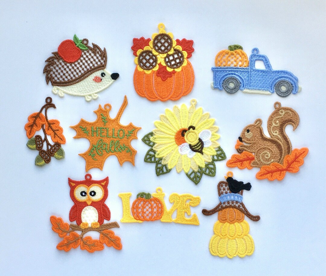 Fall Tree Ornaments, Set of 10, Autumn Ornaments, Fall Harvest ...