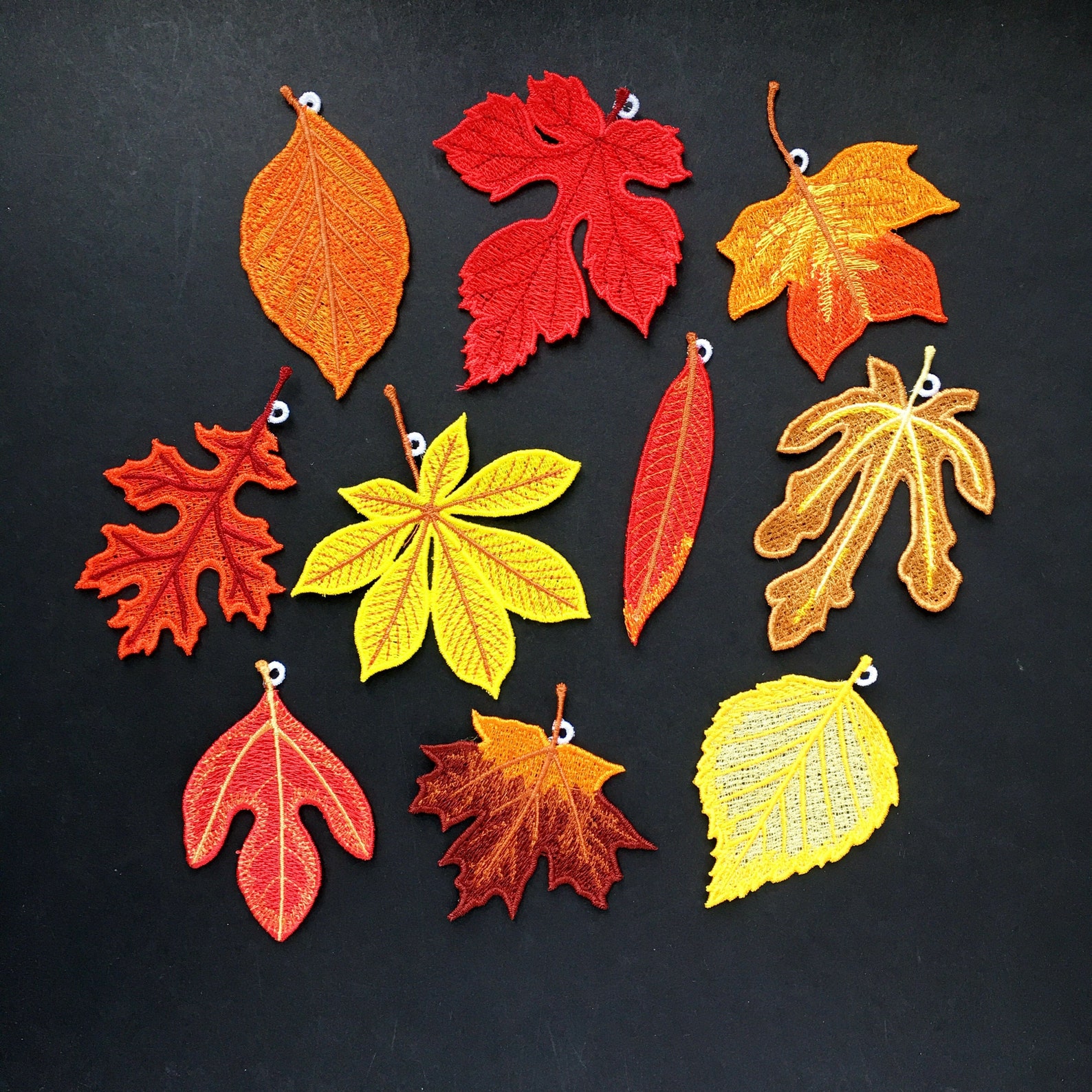 Fall Leaf Ornaments Set of 10 Autumn Leaves Theme Tree - Etsy