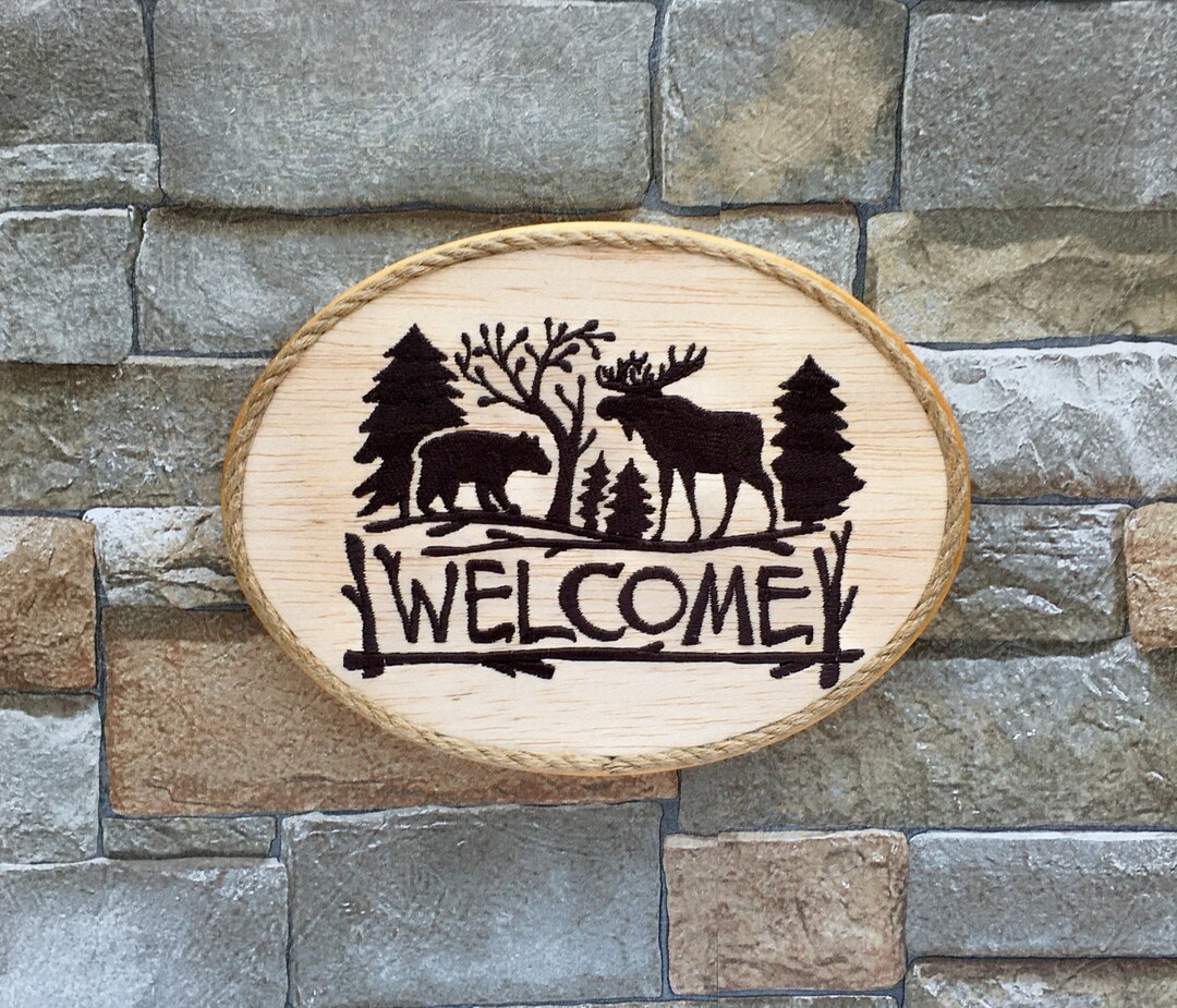 Entryway Welcome Sign, Woodland Wildlife Decor, Northwoods Forest ...