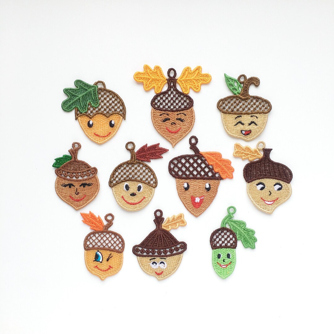 Fall Tree Ornaments Autumn Acorns Set of 10 Fall Harvest - Etsy