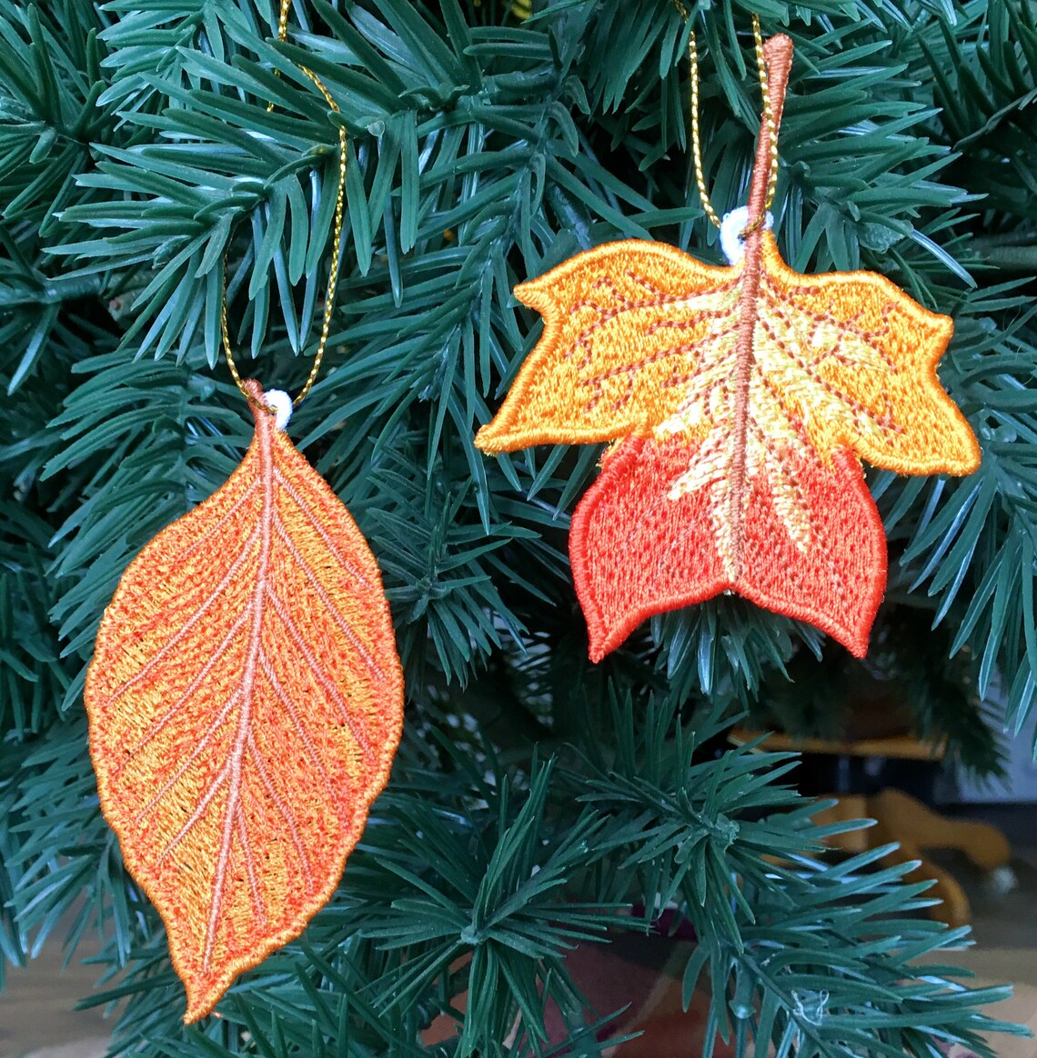 Fall Leaf Ornaments Set of 10 Autumn Leaves Theme Tree - Etsy