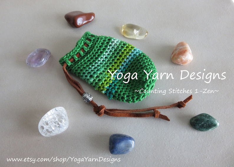 Chakra Stone Set With Green Crocheted Pouch - Etsy