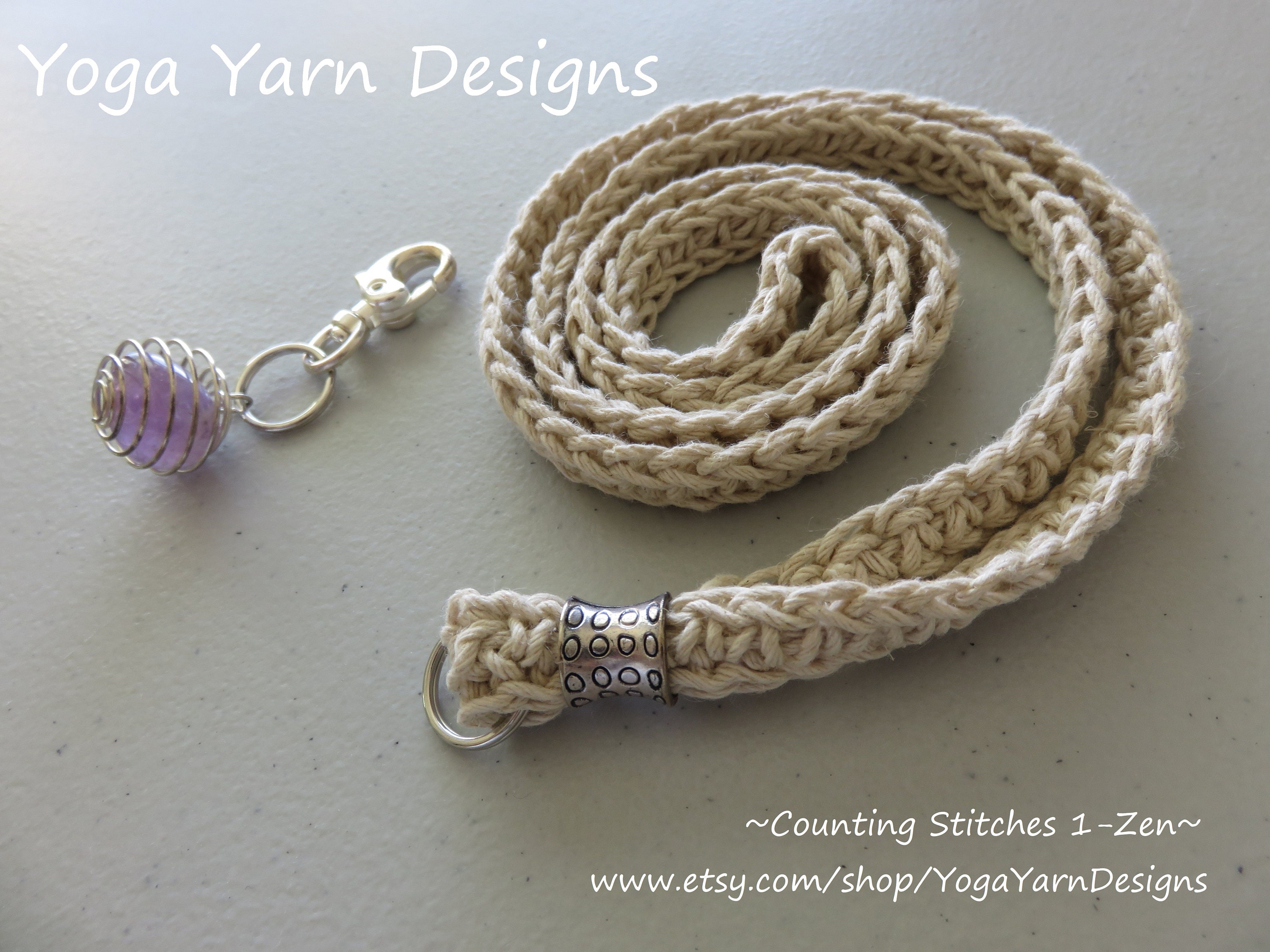 Crocheted Hemp Lanyard With Amethyst Crystal - Etsy