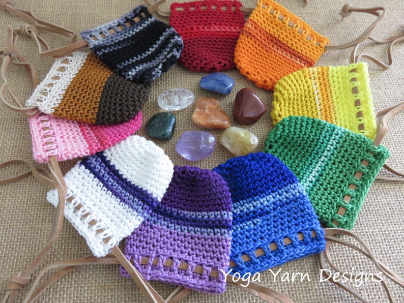 Crocheted Pouch and Crystal Stone Set - Etsy